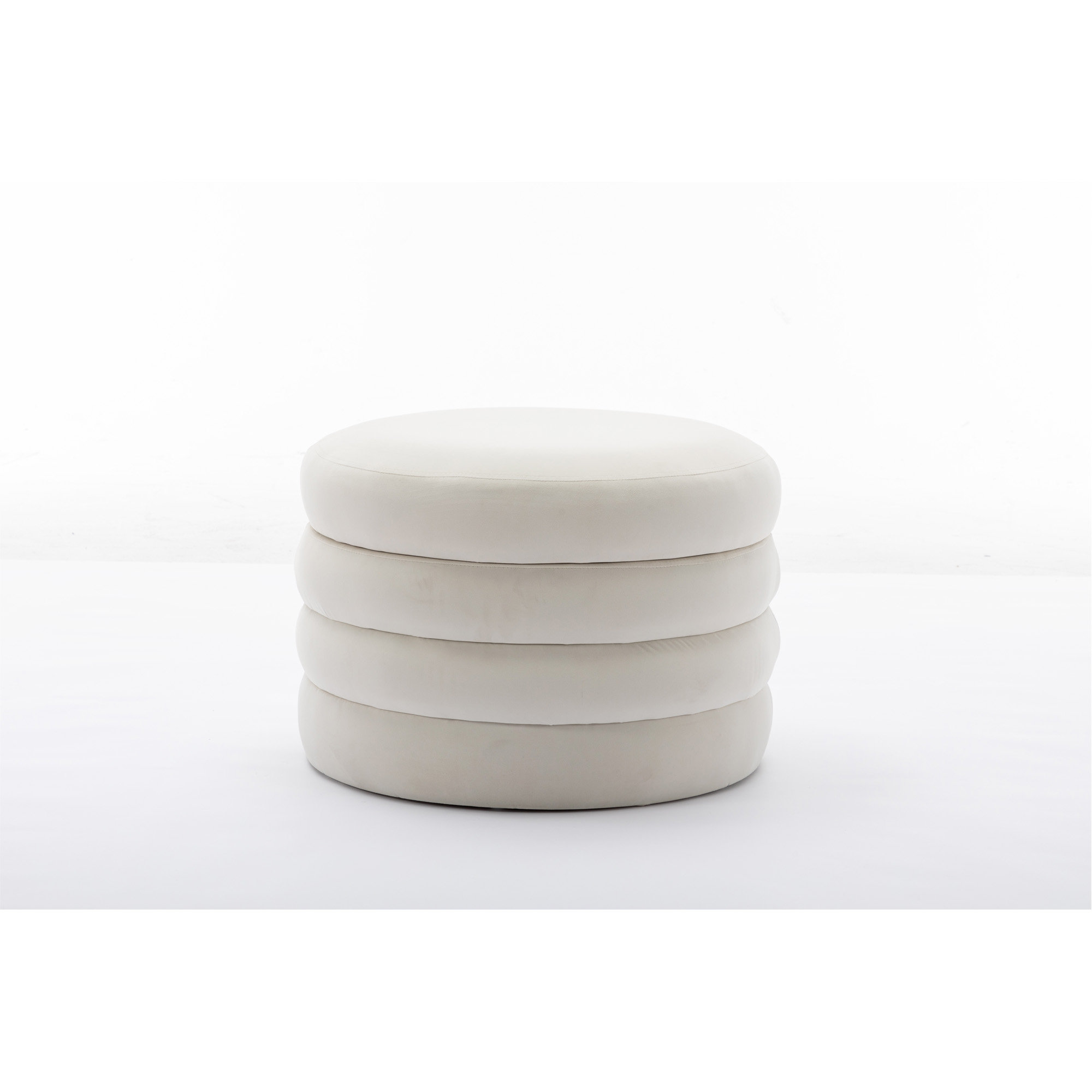 Everly Quinn Versatile Velvet Ottoman Footstool With Practical Storage ...