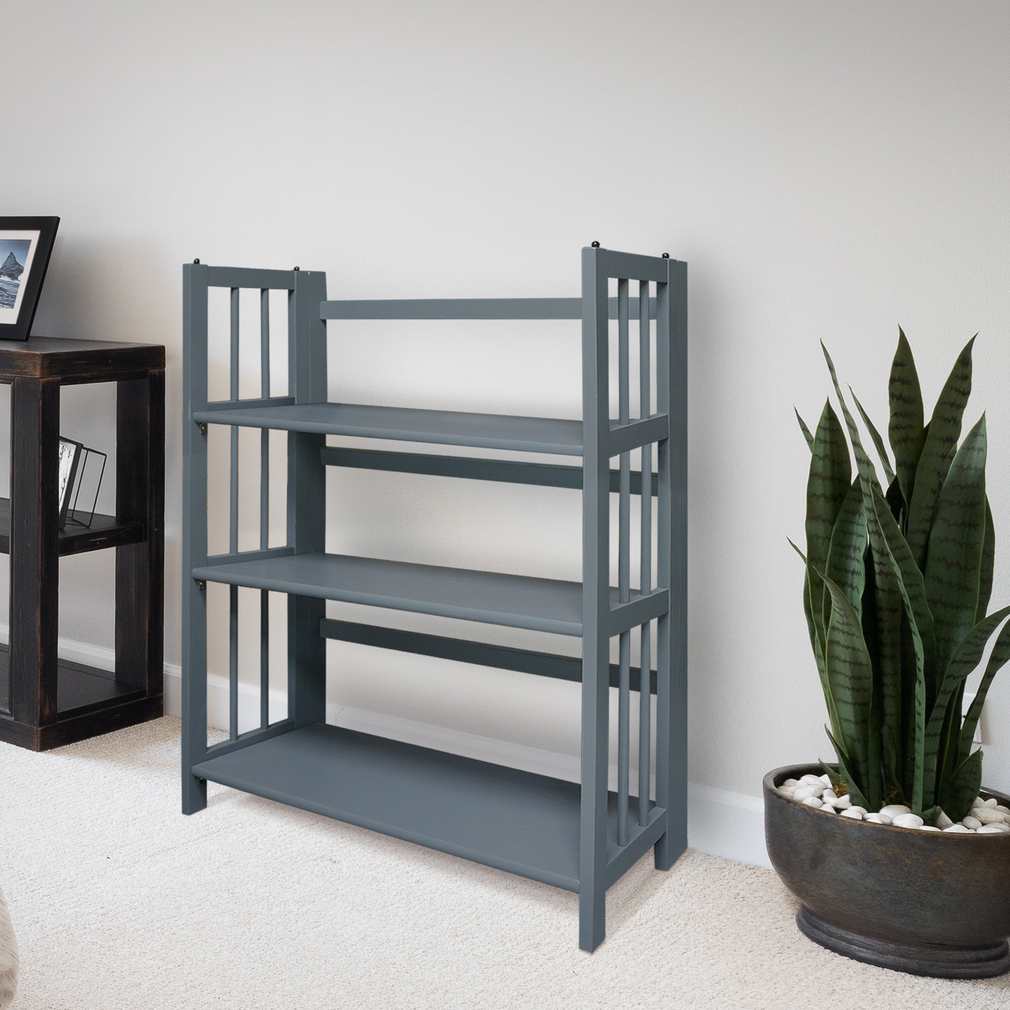 Ebern Designs Saruf 38" H x 27.5" W Solid Wood Etagere Bookcase & Reviews - Wayfair Canada