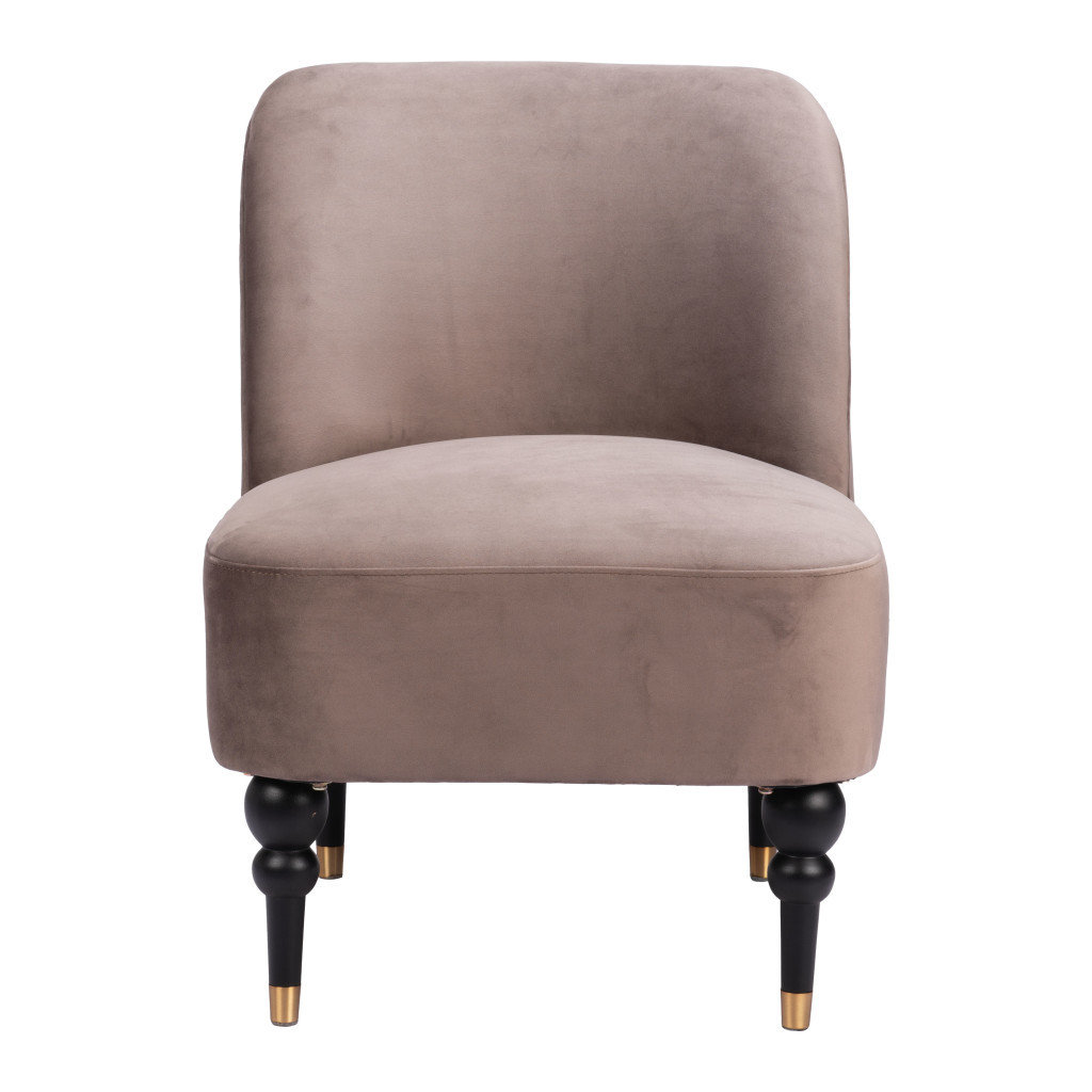 HomeRoots 22" Taupe Black and Gold Side Chair | Wayfair