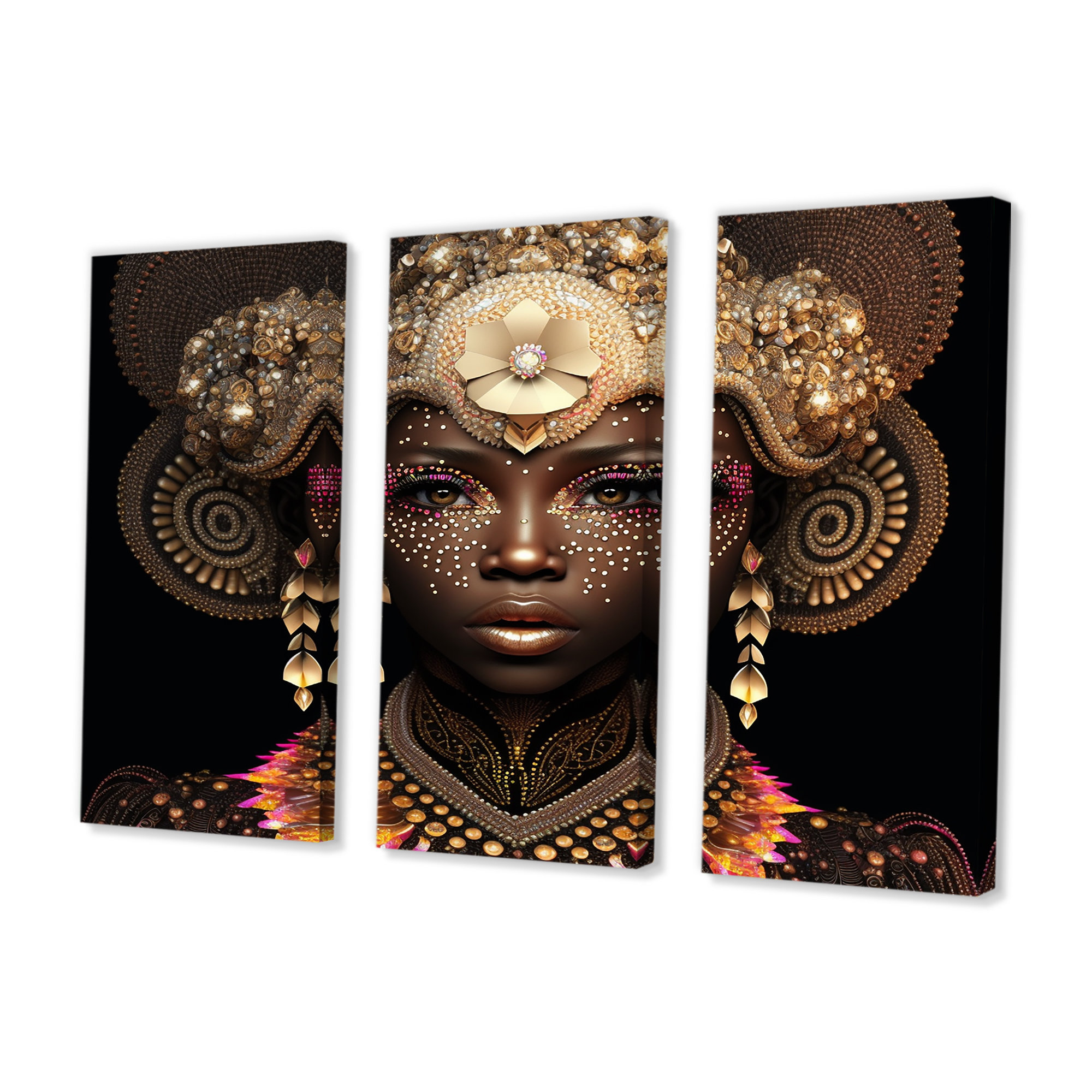 House of Hampton® Exquiste African Woman Design V - 3 Piece Print on ...