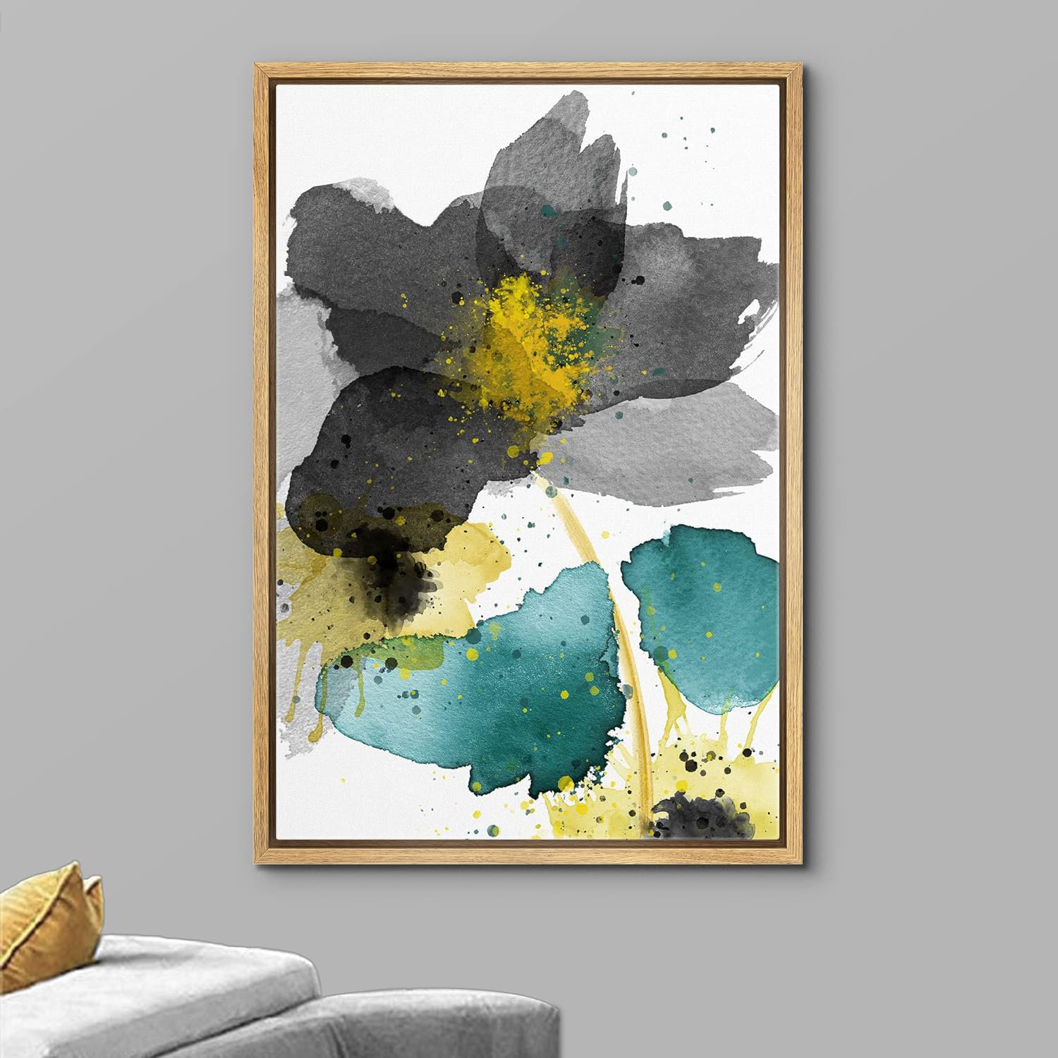 IDEA4WALL Explosion Green Daisies Framed On Canvas Print | Wayfair