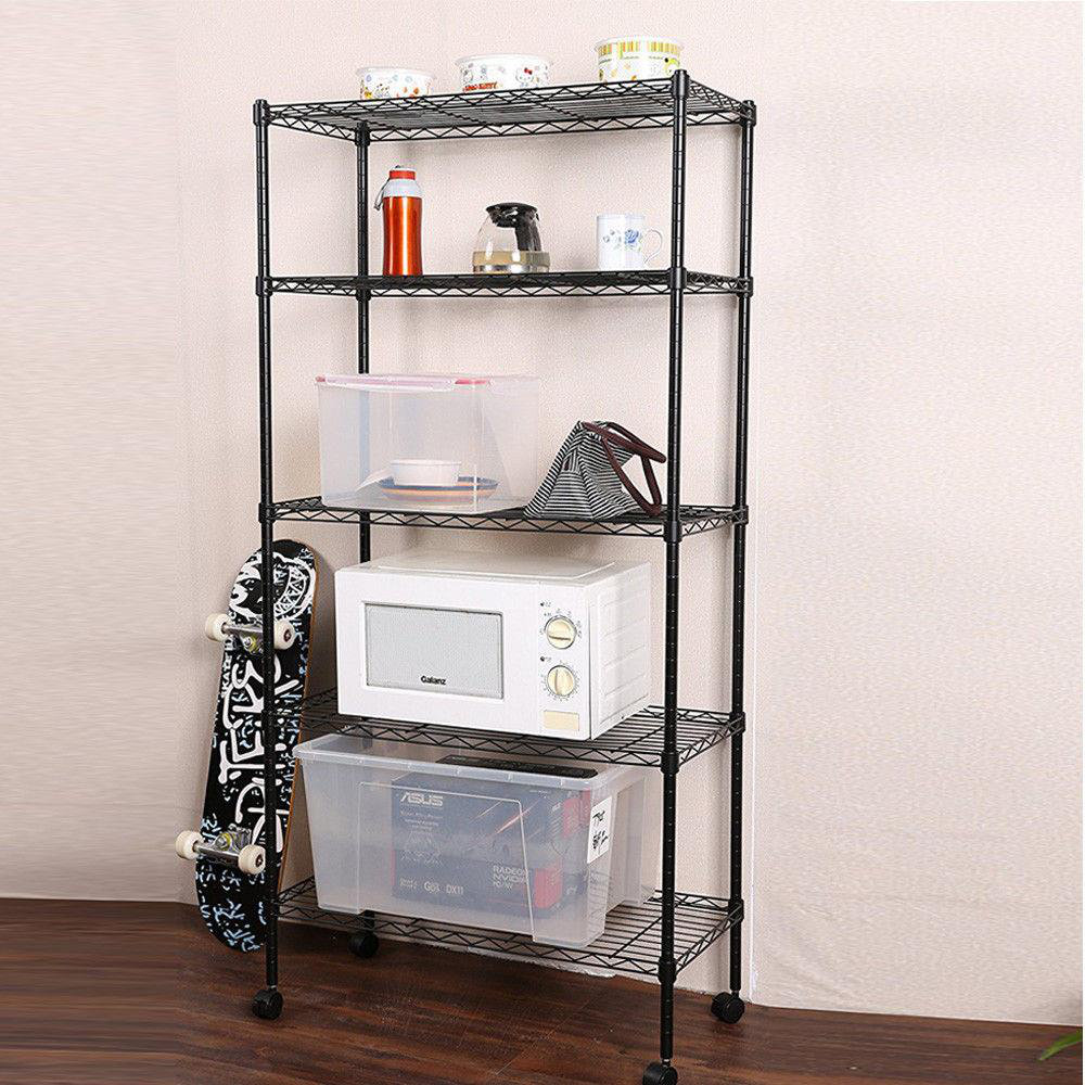 Rebrilliant Woodberry 65" H x 35" W x 14" D Rolling Unit Shelves Garage ...