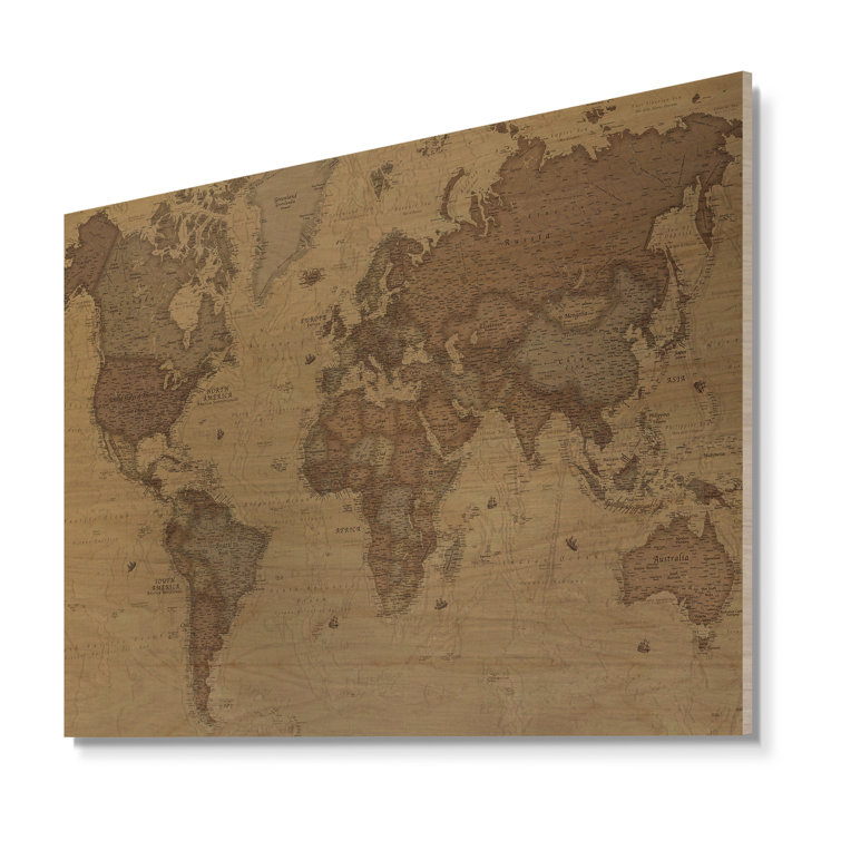 Williston Forge Ancient Map Of The World III On Wood Print | Wayfair