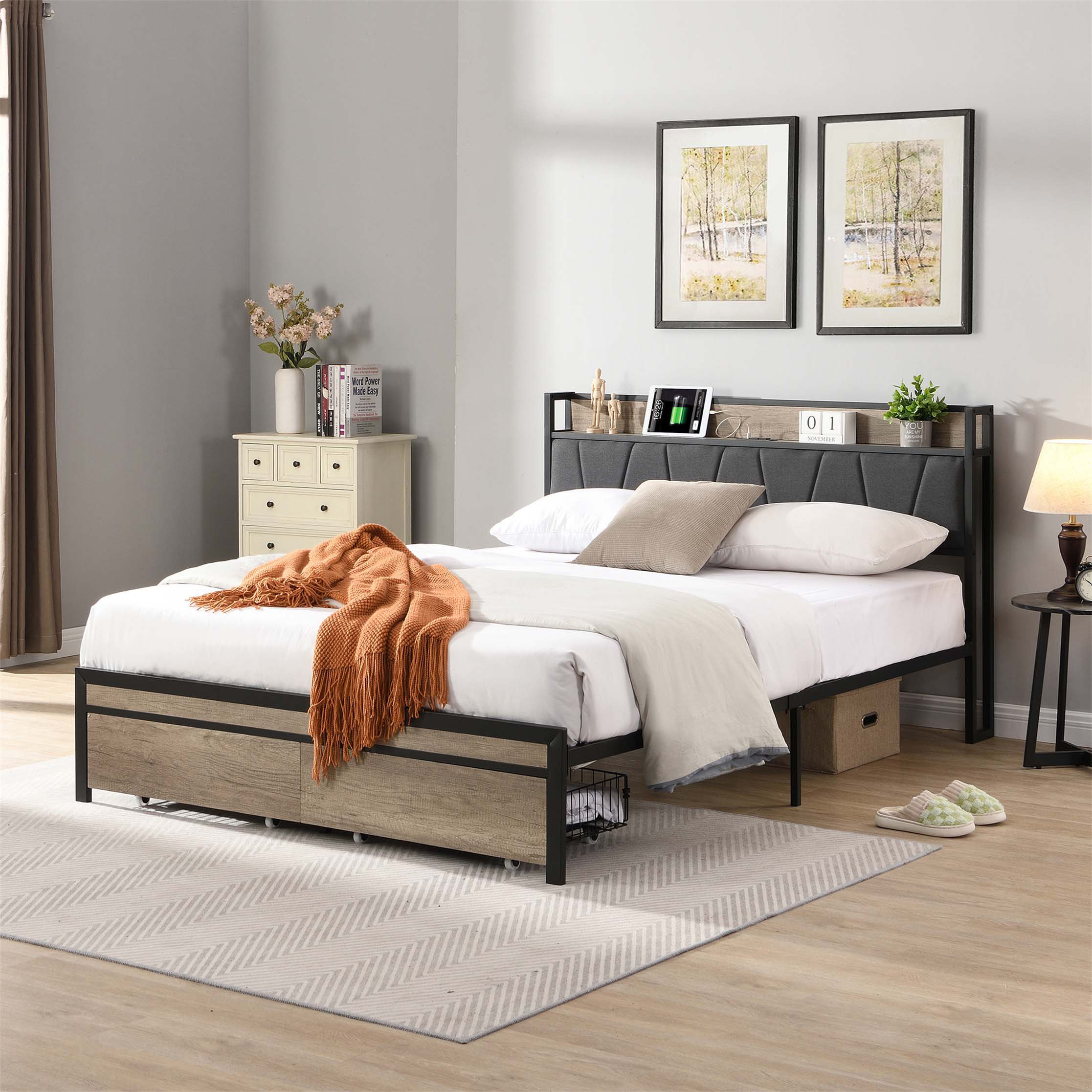 17 Stories Fatmah Metal Panel Bed | Wayfair