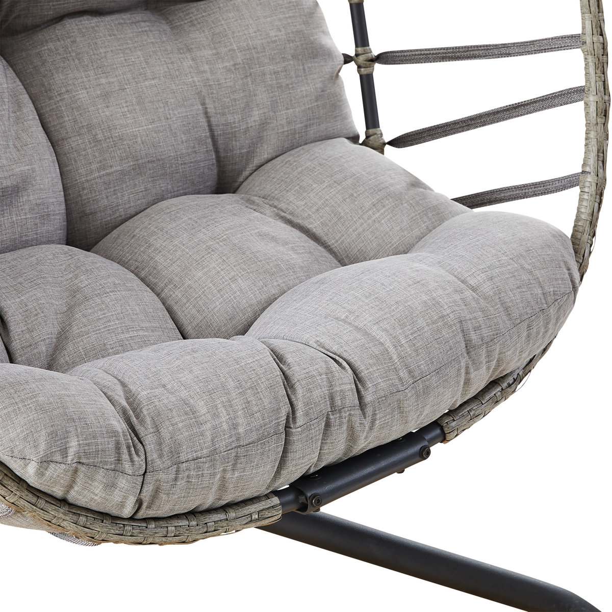 Dakota Fields Baja Wicker Swing Chair With Waterproof And Uv Resistant ...