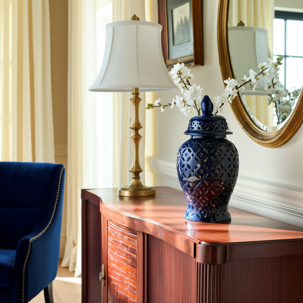 Kelly Clarkson Home Melina Temple Jar - Ceramic Daisy Cut-Out Classic ...