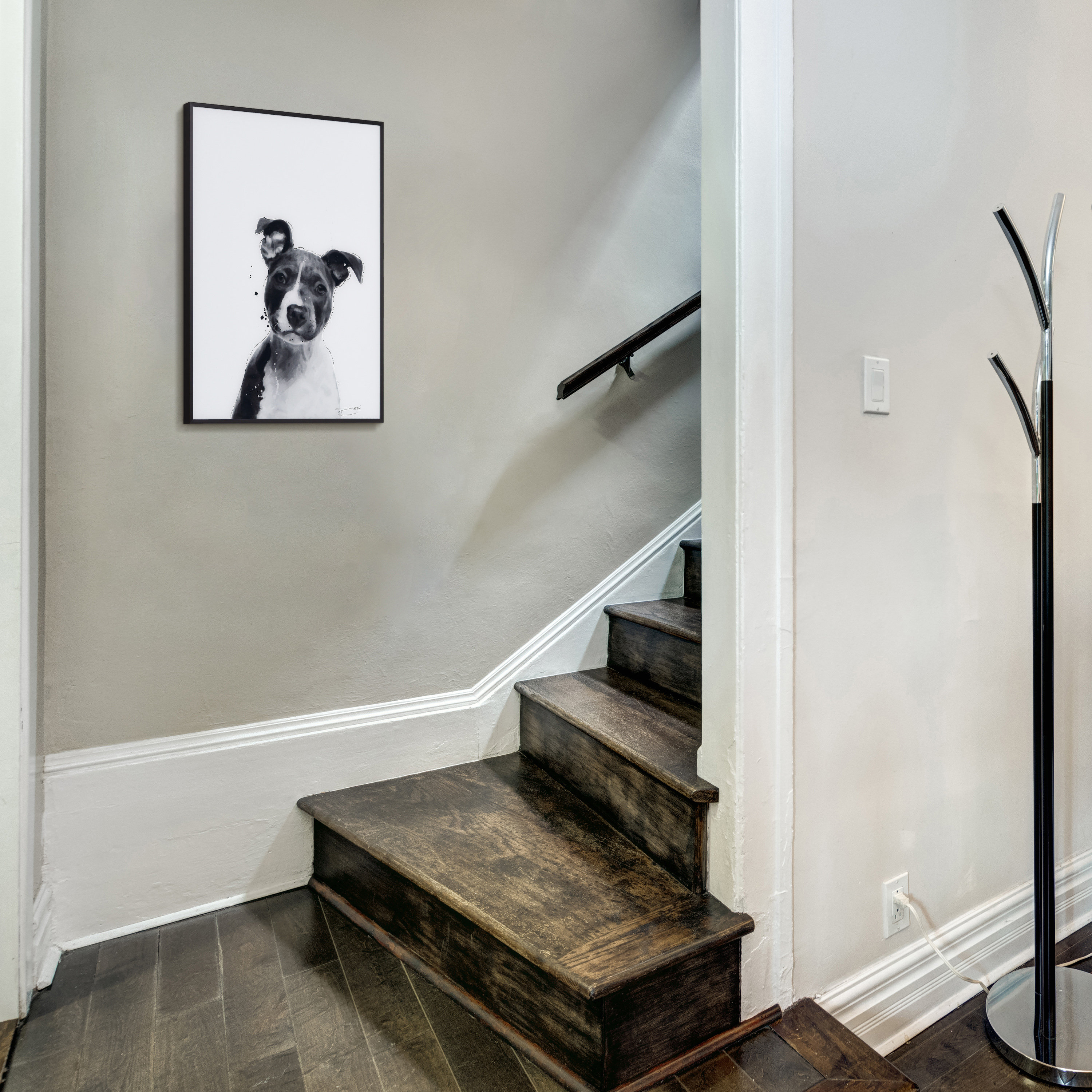 Red Barrel Studio® Pitbull - Picture Frame Graphic Art on Glass | Wayfair