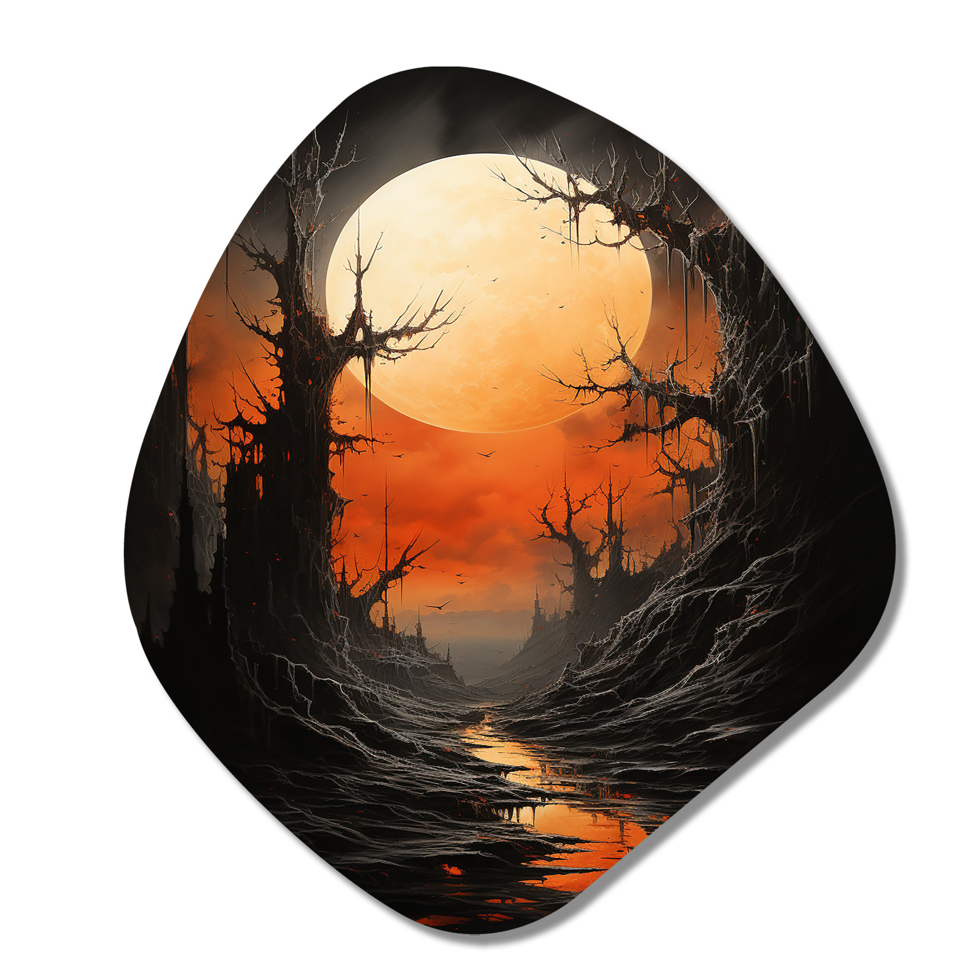 Design Art Moon Ebony Eclipse Silence II - Moon Nebula Shape Asymmetric ...