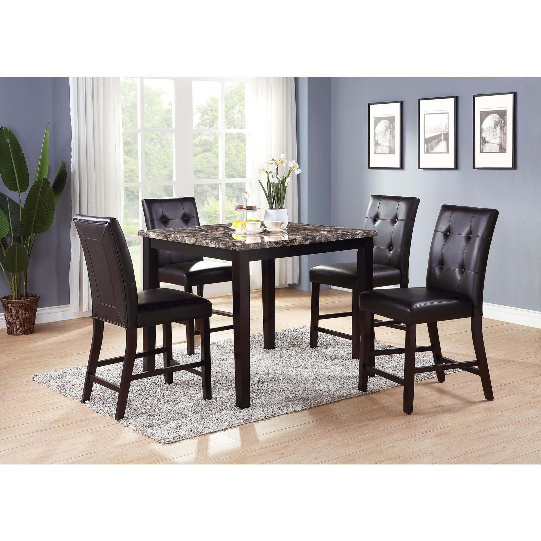 Red Barrel Studio® Contemporary Counter Height Dining 5pc Set Table w ...