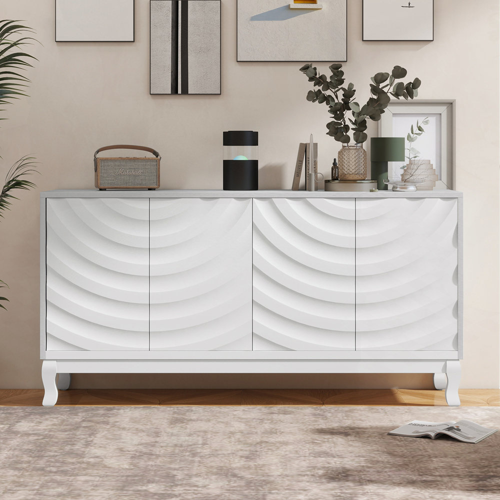 Mercer41 Stylish Four-Door Elegant Sideboard for Study Entryway and ...