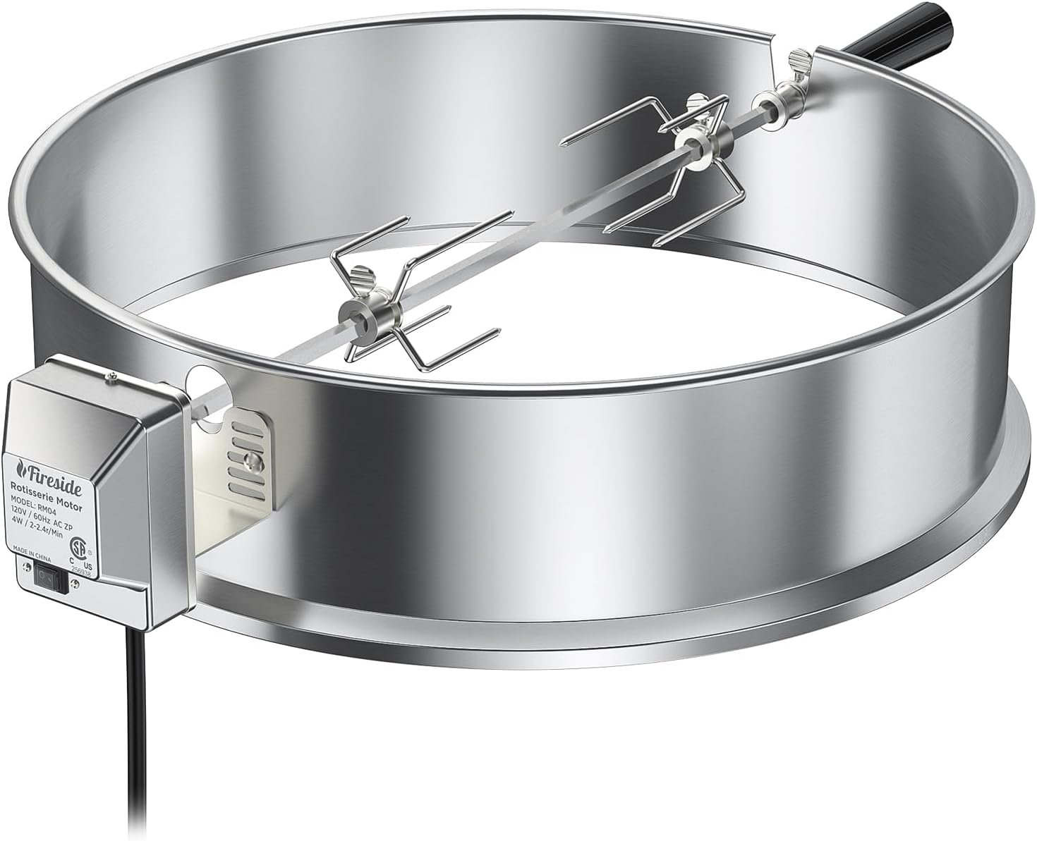 TURBRO Stainless Steel Rotisserie Ring Kit for 22 Inch Charcoal Kettle ...