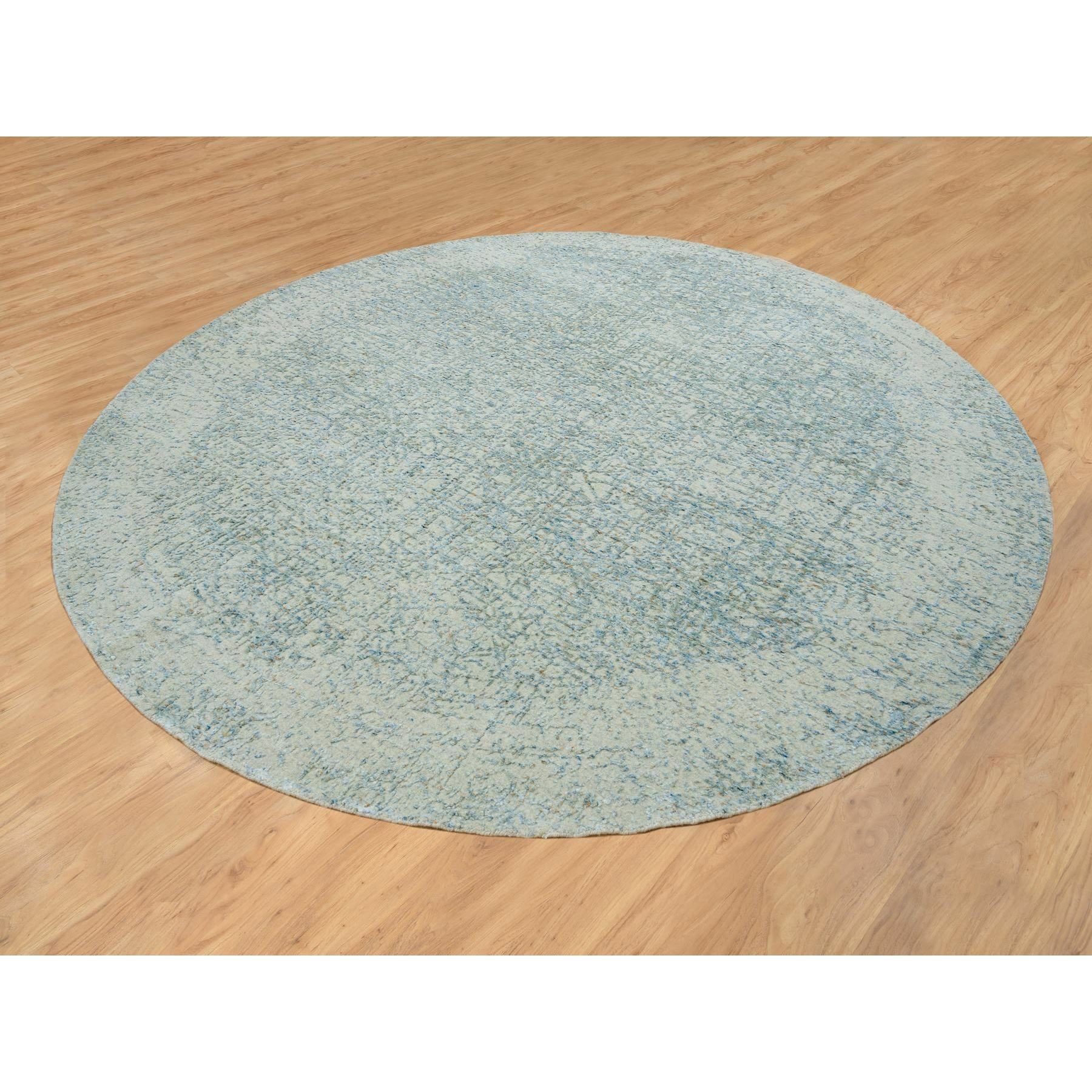 Isabelline One-of-a-Kind Uis Hand-Knotted New Age 9'10" Round Area Rug ...