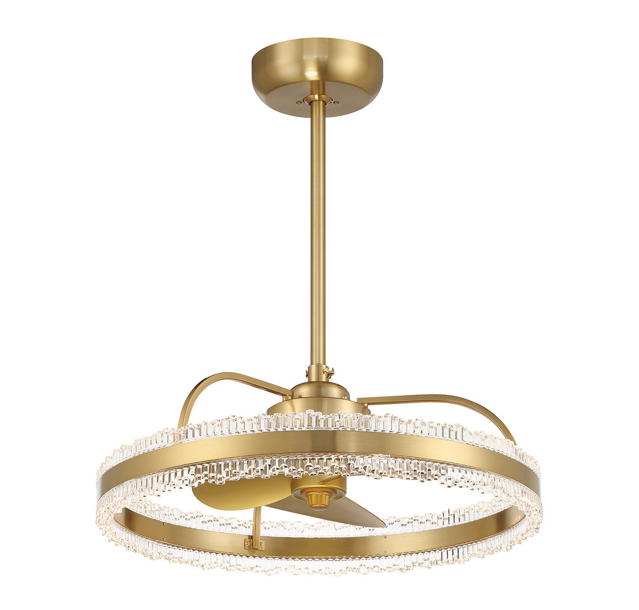 Everly Quinn Reonna LED Fan D'Lier in Warm Brass - Wayfair Canada