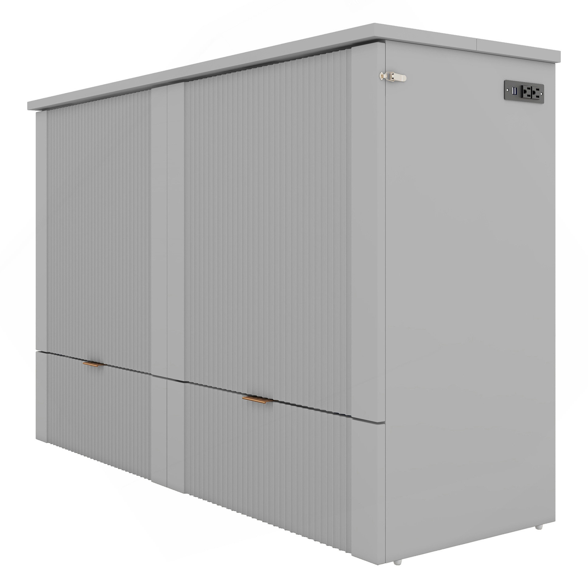 Ivy Bronx Full Size Murphy Bed With Drawer And A Set Of Sockets & USB ...
