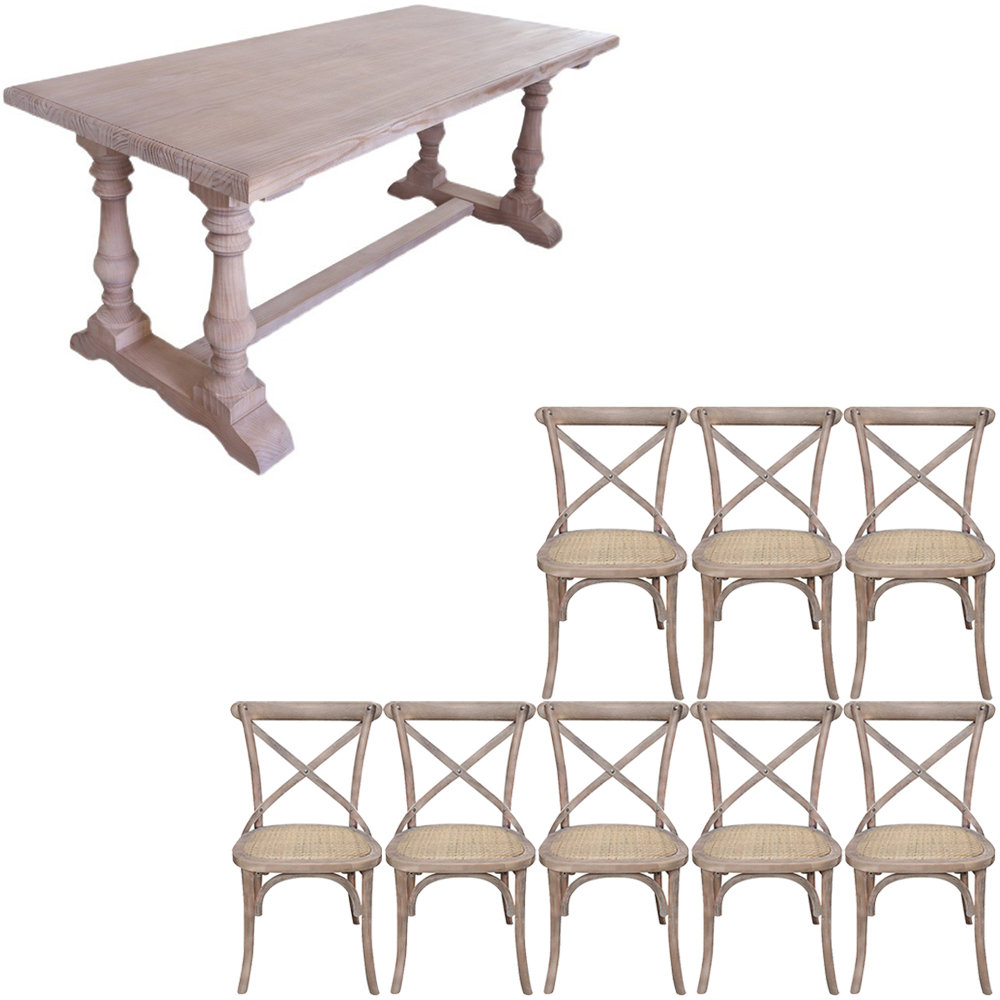 Waagy American style country solid wood dining table set | Wayfair