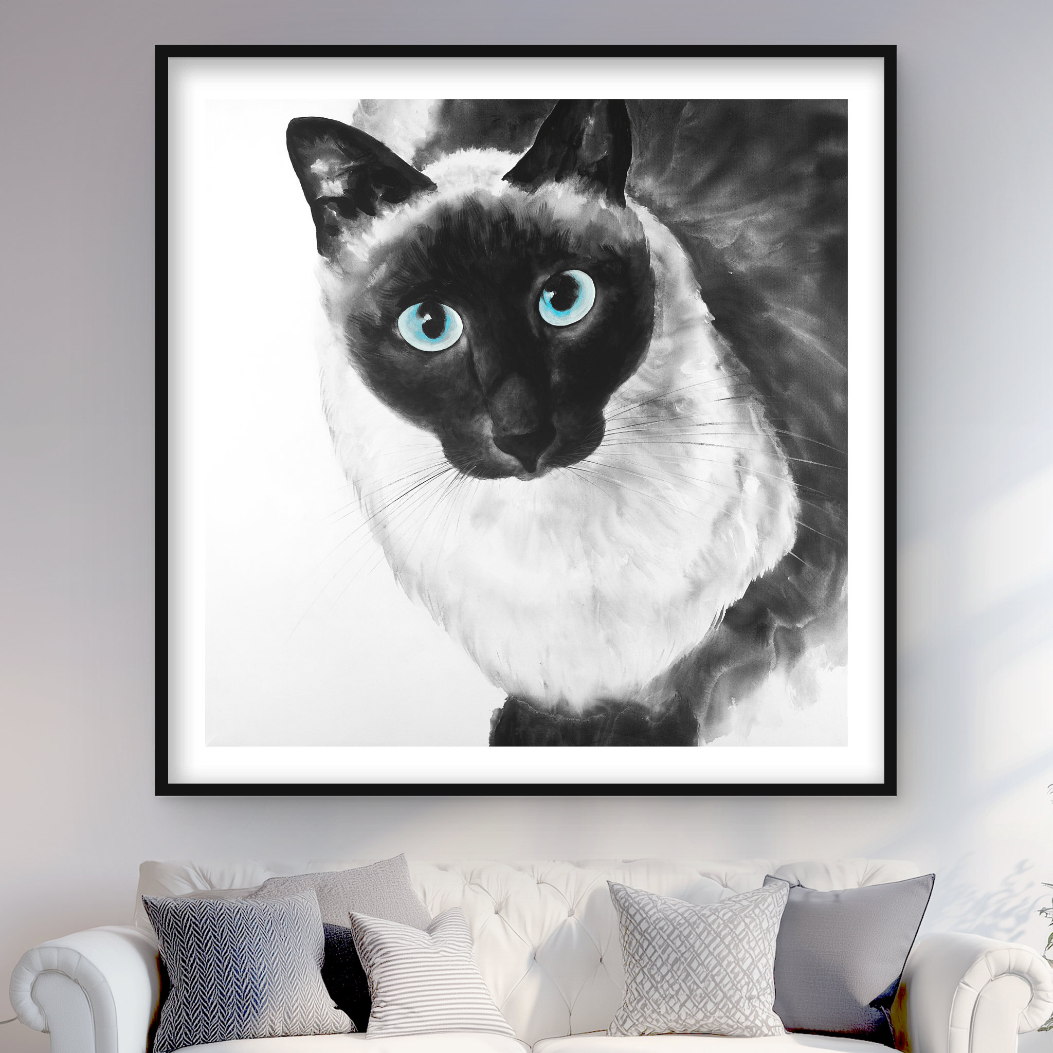 Lark Manor™ Blue Eyes Siamese Cat Print - Minimalist Feline Home Decor ...