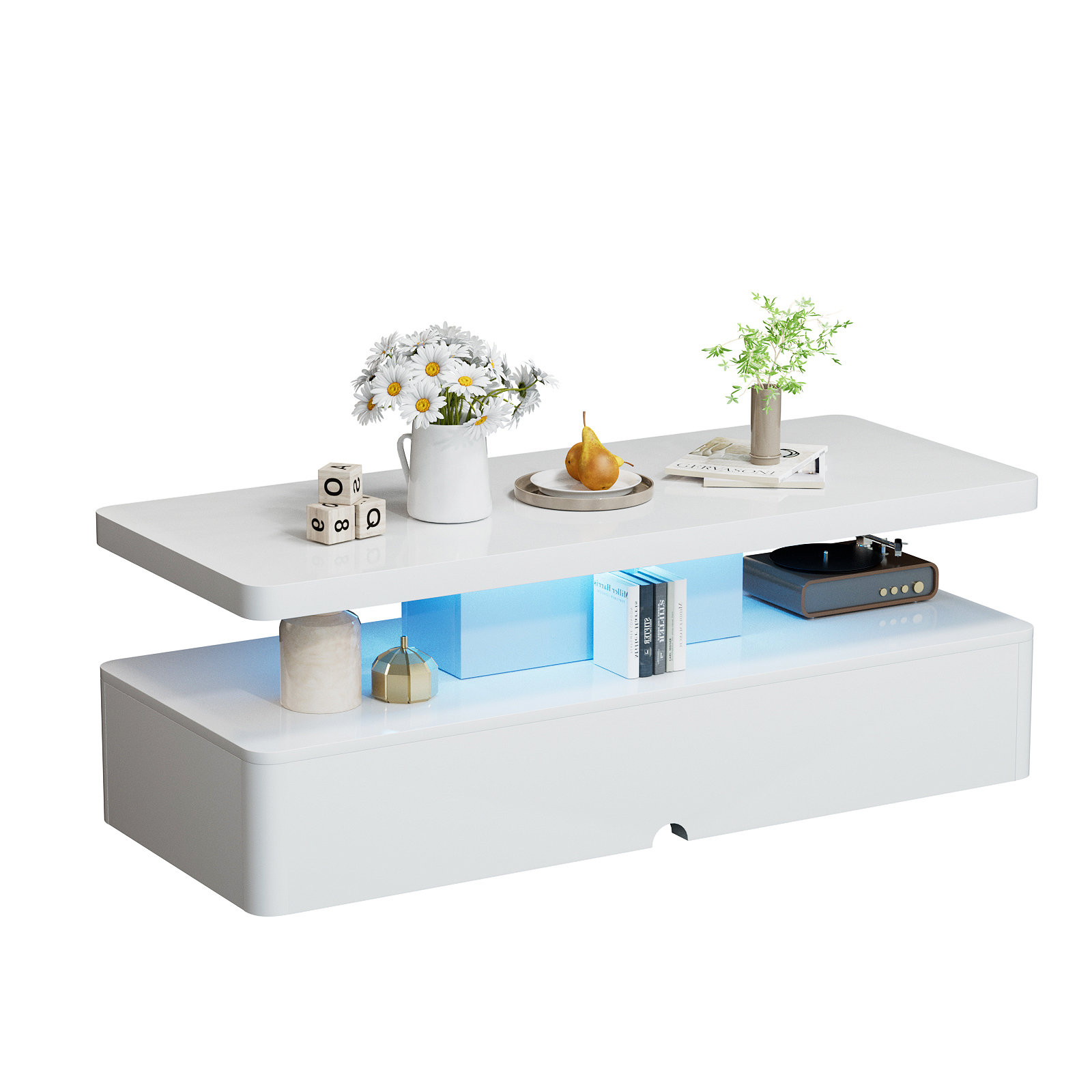 Wrought Studio Modern Stylish Coffee Table With 16 Colors Led Lights ...