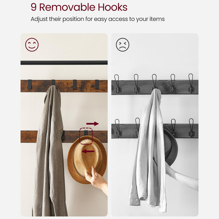 17 Stories Shino Steel Freestanding 9 - Hook Coat Rack | Wayfair