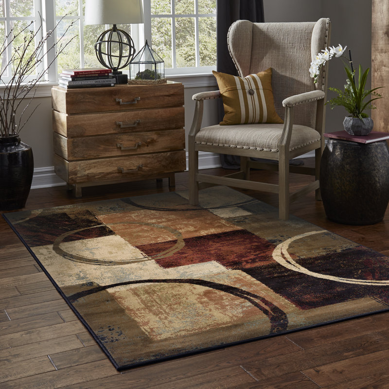 Lark Manor™ Geovany Abstract Brown/Black/Beige Area Rug & Reviews | Wayfair