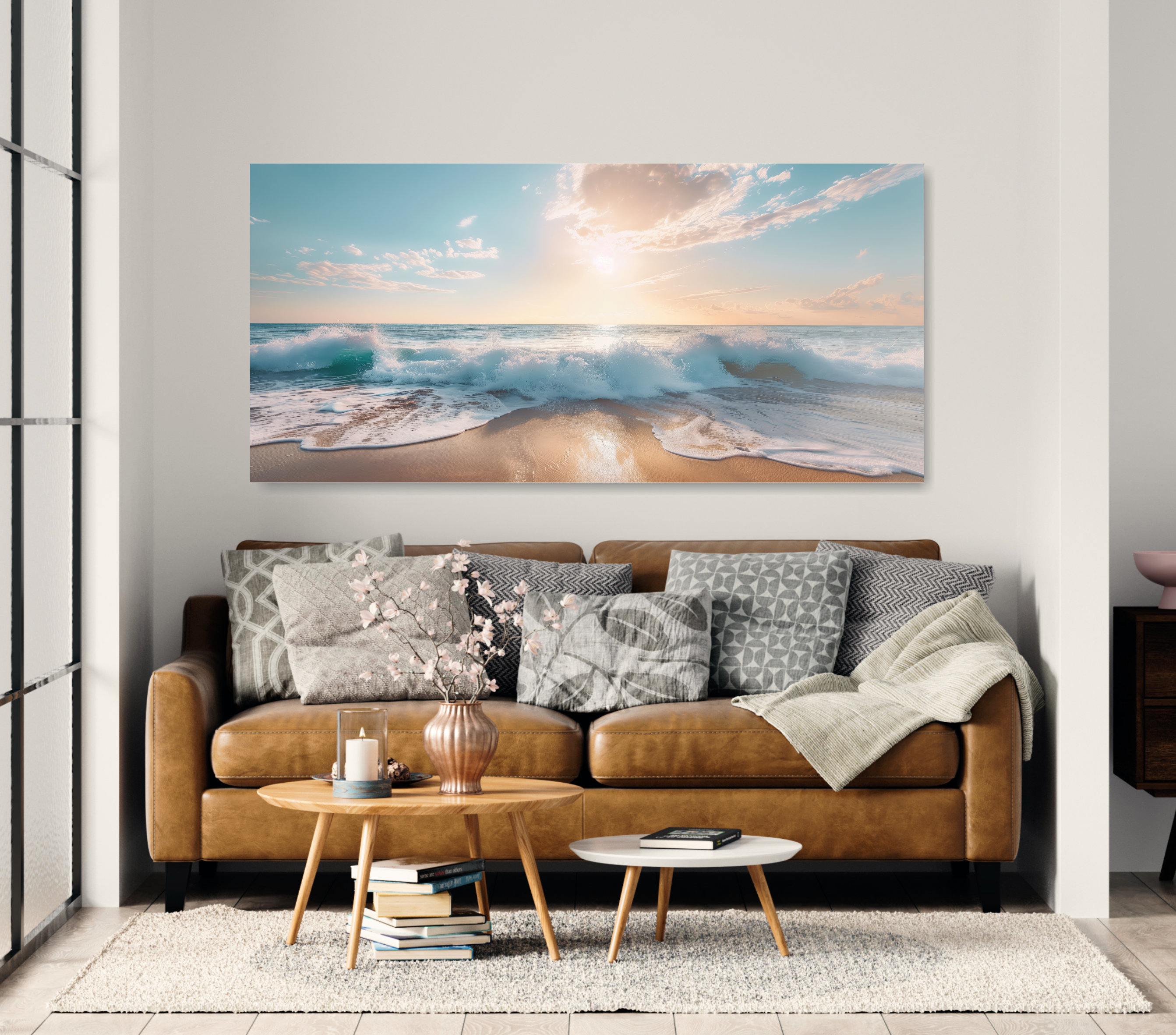 ART TERRITORY Large Wall Art, Beach Landscape, Living Room Wall Decor ...