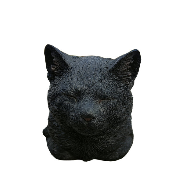 Hi-Line Gift Ltd. Serenity Snooze: Chic Black Polyresin Napping Cat ...
