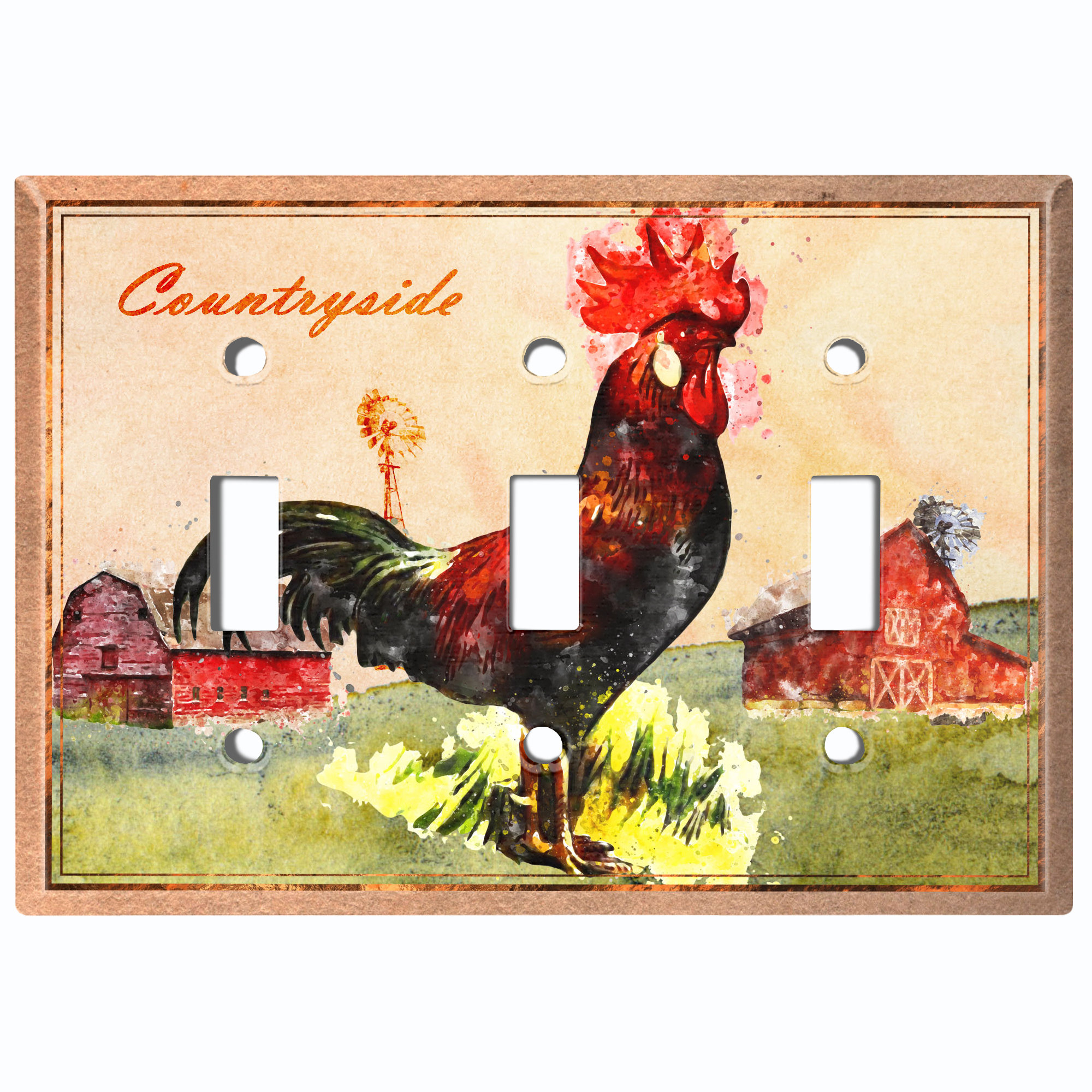 WorldAcc Patterned 3-Gang Toggle Light Switch | Wayfair