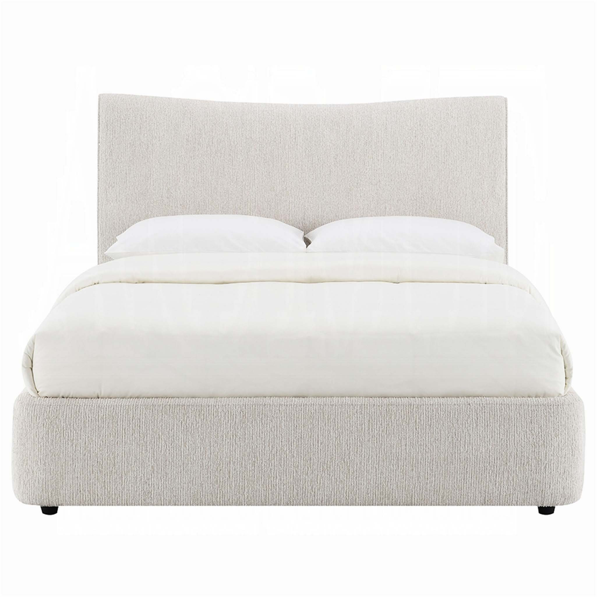 Latitude Run® Contemporary Chenille Upholstered Platform Bed With Solid ...