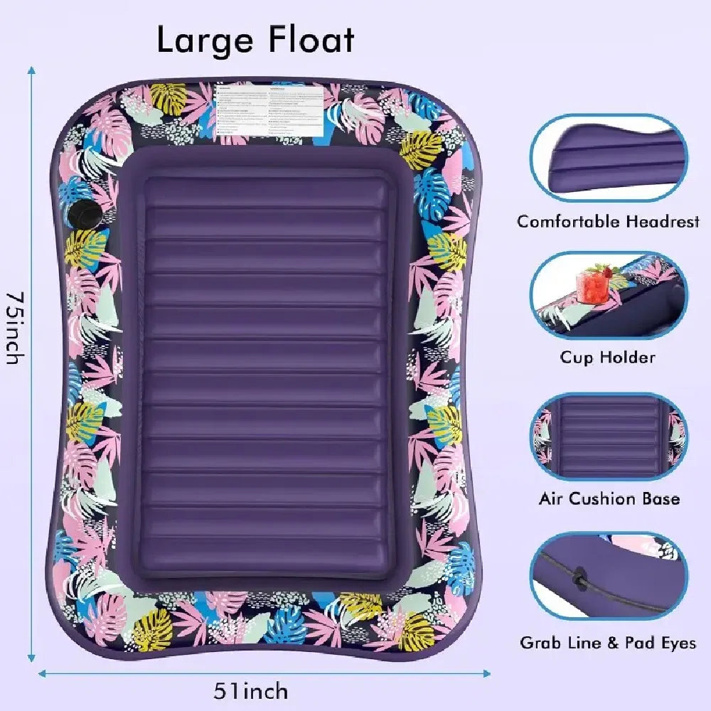 c&g home Extra Large Pool Lounger Float With Headrest & Drink Holder ...