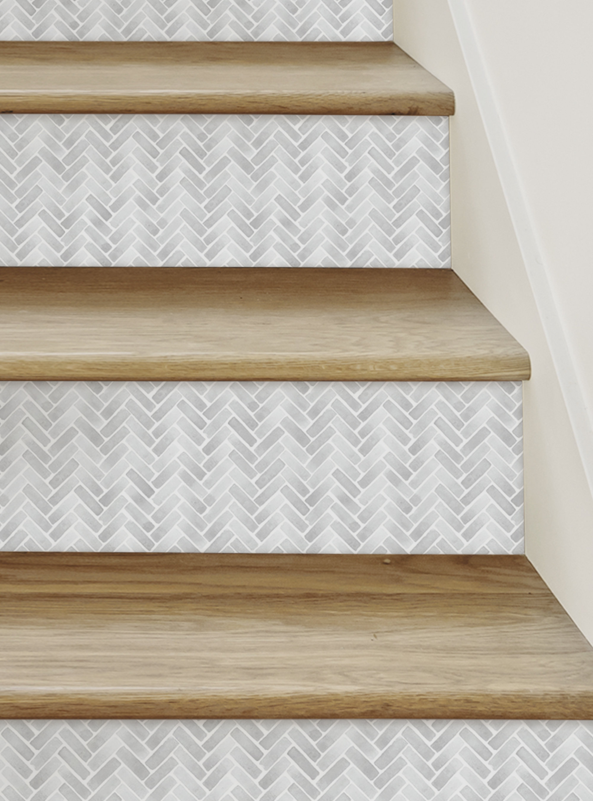 Corrigan Studio® Watercolor Herringbone Stair Riser Wall Sticker ...