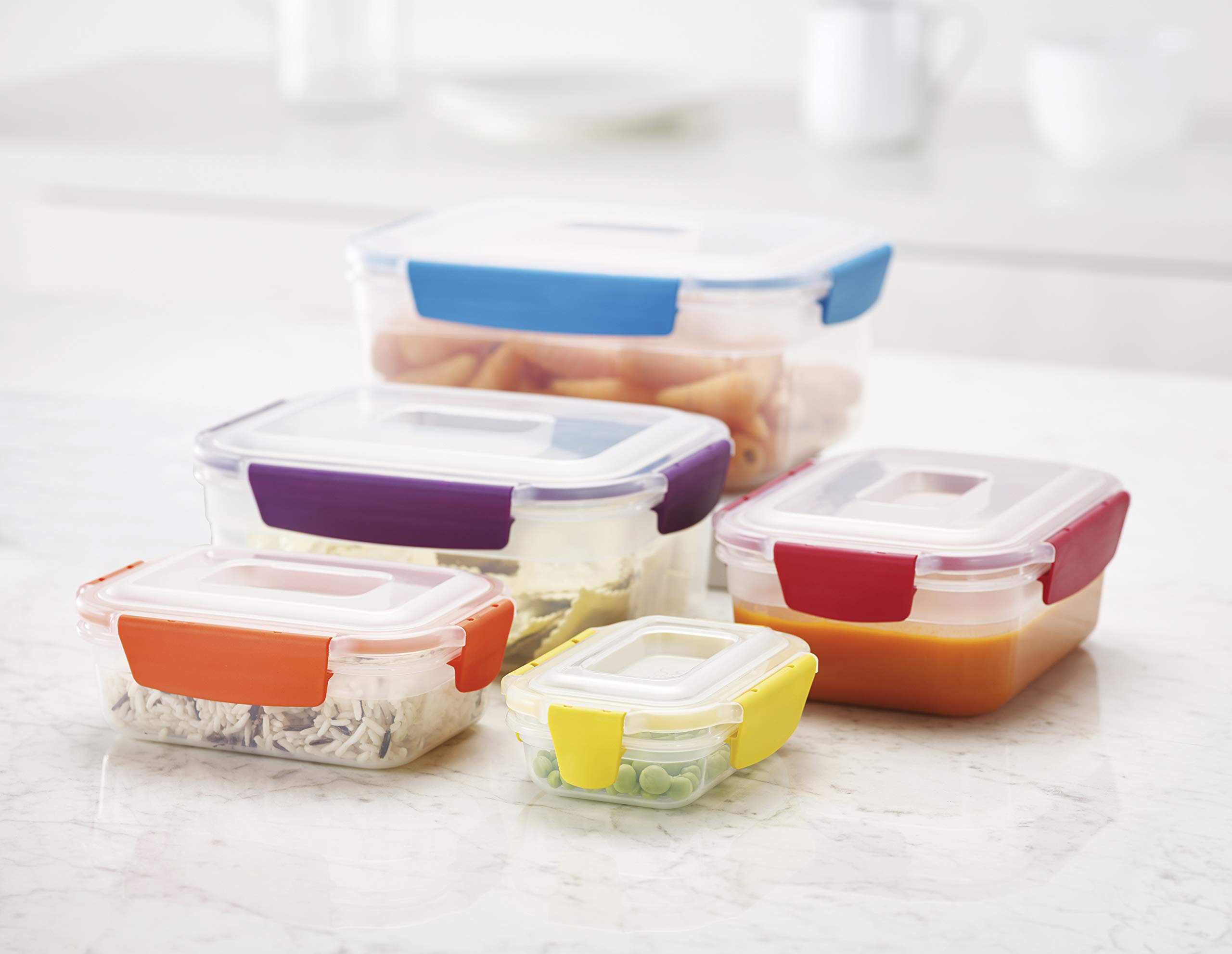Hokku Designs Plastic BPA Free Food Storage Container Set With Lockable ...