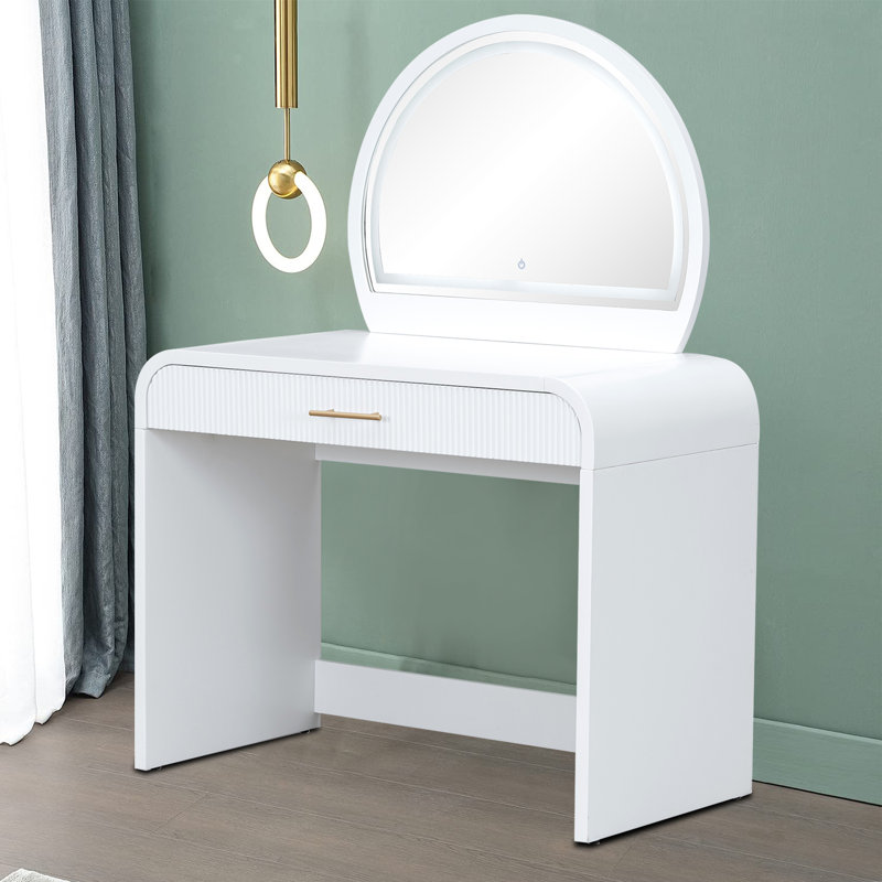 Mercer41 Modern minimalist Makeup vanity include dressers with drawers ...