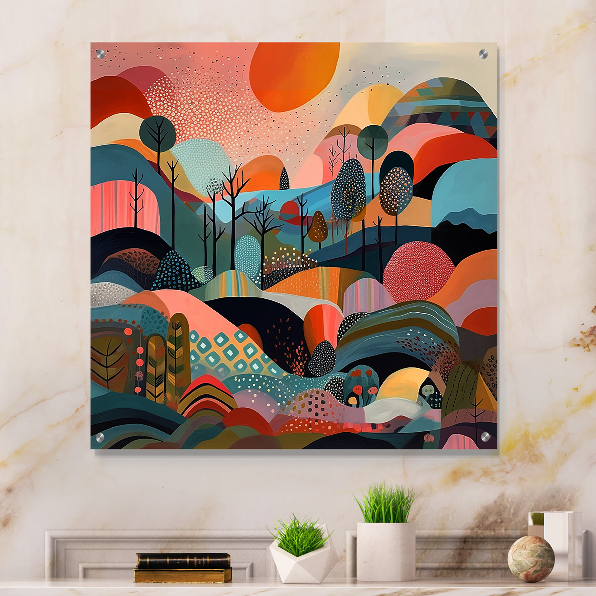 George Oliver Pink Blue Minimalims Explosion - Abstract Minimalism ...