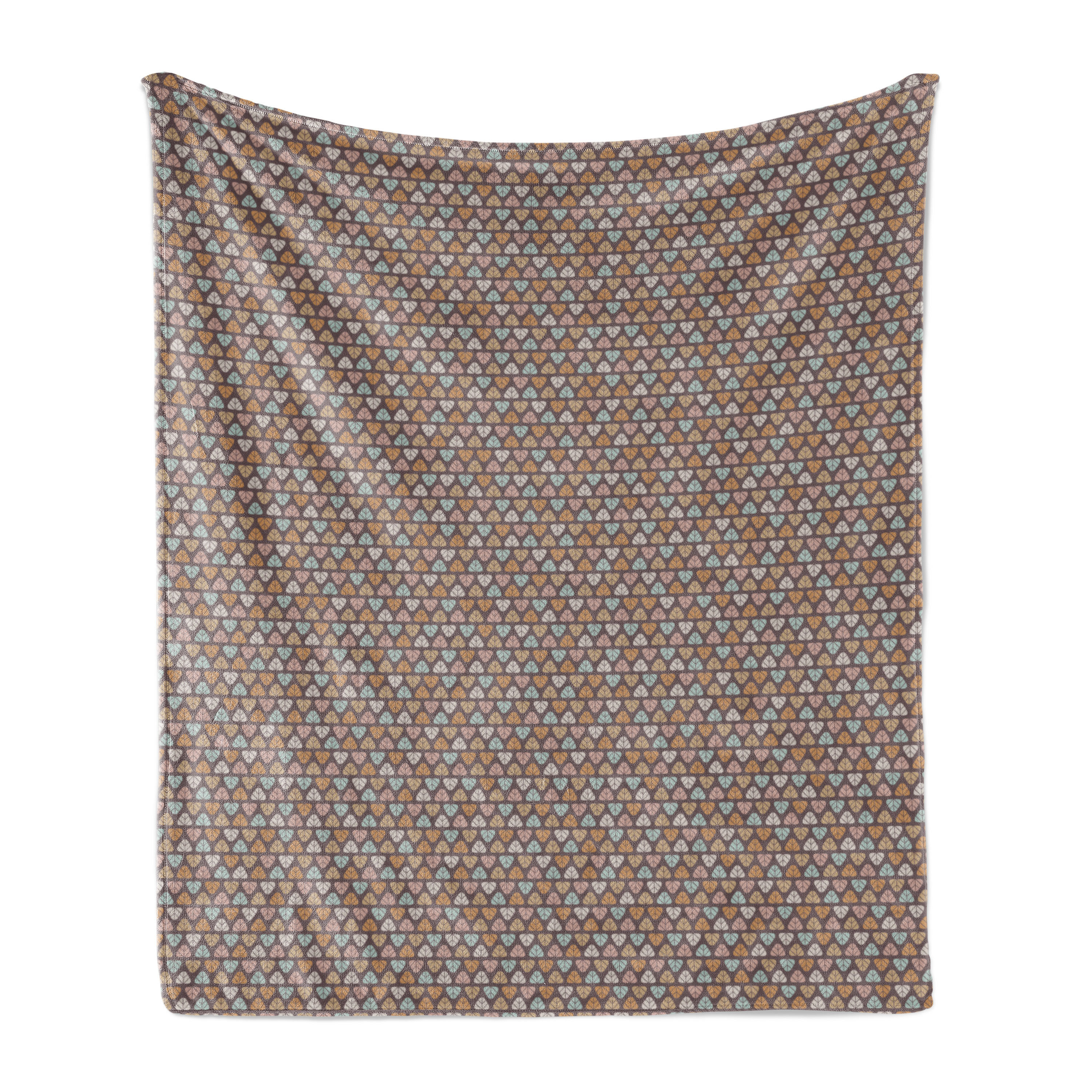 Ambesonne Leaves Fleece Throw Blanket Retro Fall Foliage Multicolor ...