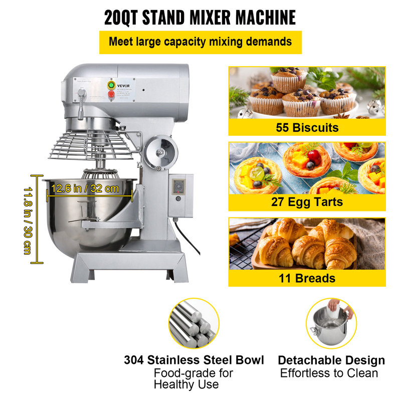 VEVOR 3 Speed 20 Qt. Stand Mixer | Wayfair