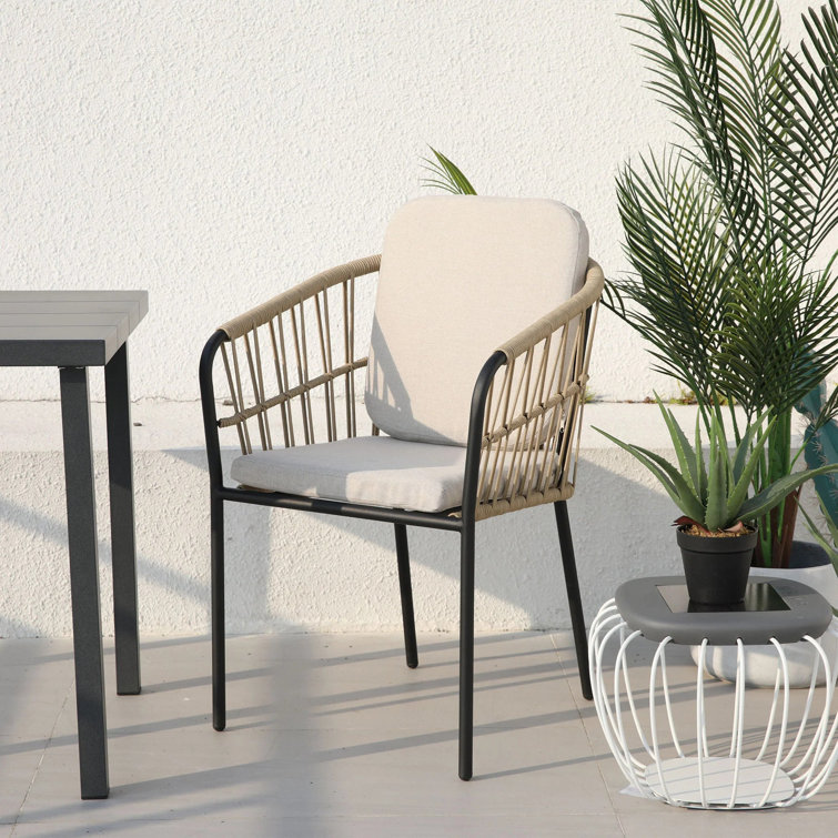 Bay Isle Home Stackable Chair Tessa Rope L.61 L.60 H.85 Black-beige ...