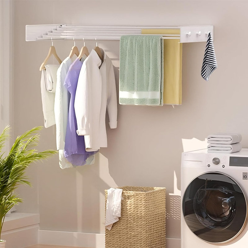 Belleze Stainless Steel Foldable Wall-Mounted Drying Rack | Wayfair