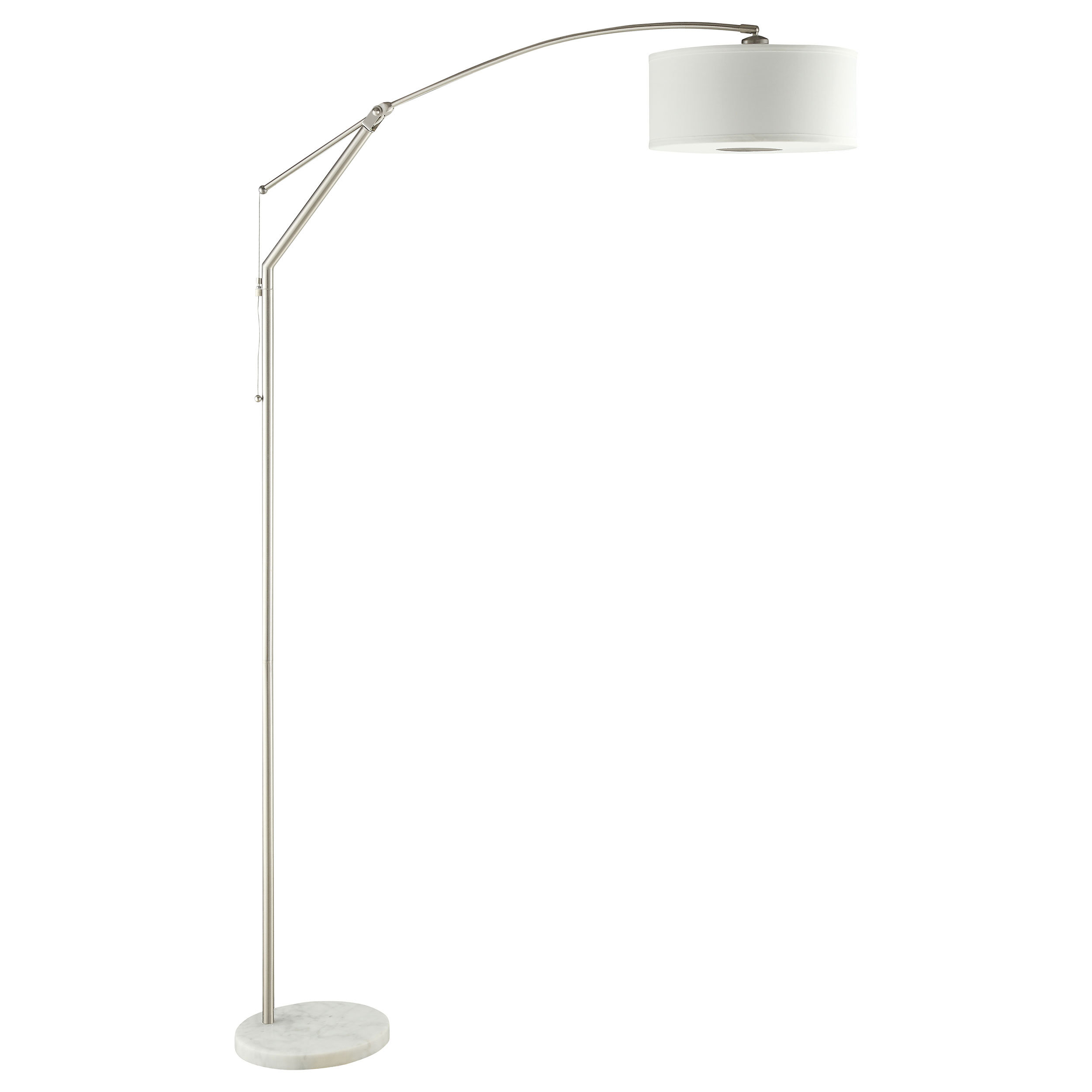 George Oliver Moniz 81-inch Drum Shade Arc Adjustable Fleeton Chrome ...