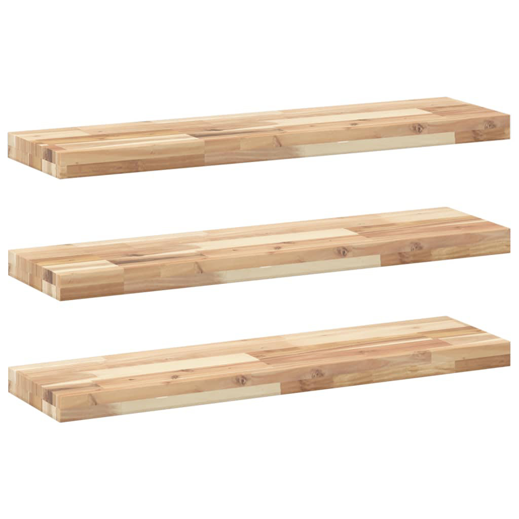 Loon Peak® Floating Shelf Set Of 3 Natural Wood Solid Acacia Wood ...