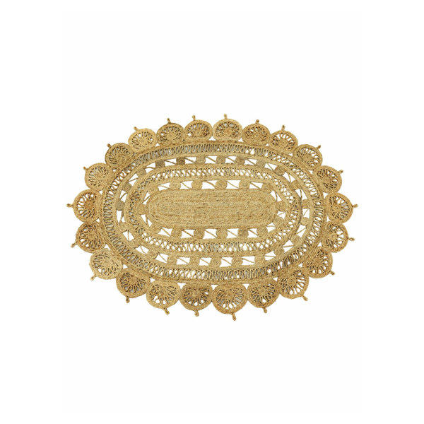 Carpetfine Oval Handgefertigter Teppich Aus Jute In Beige Hand Crafted ...