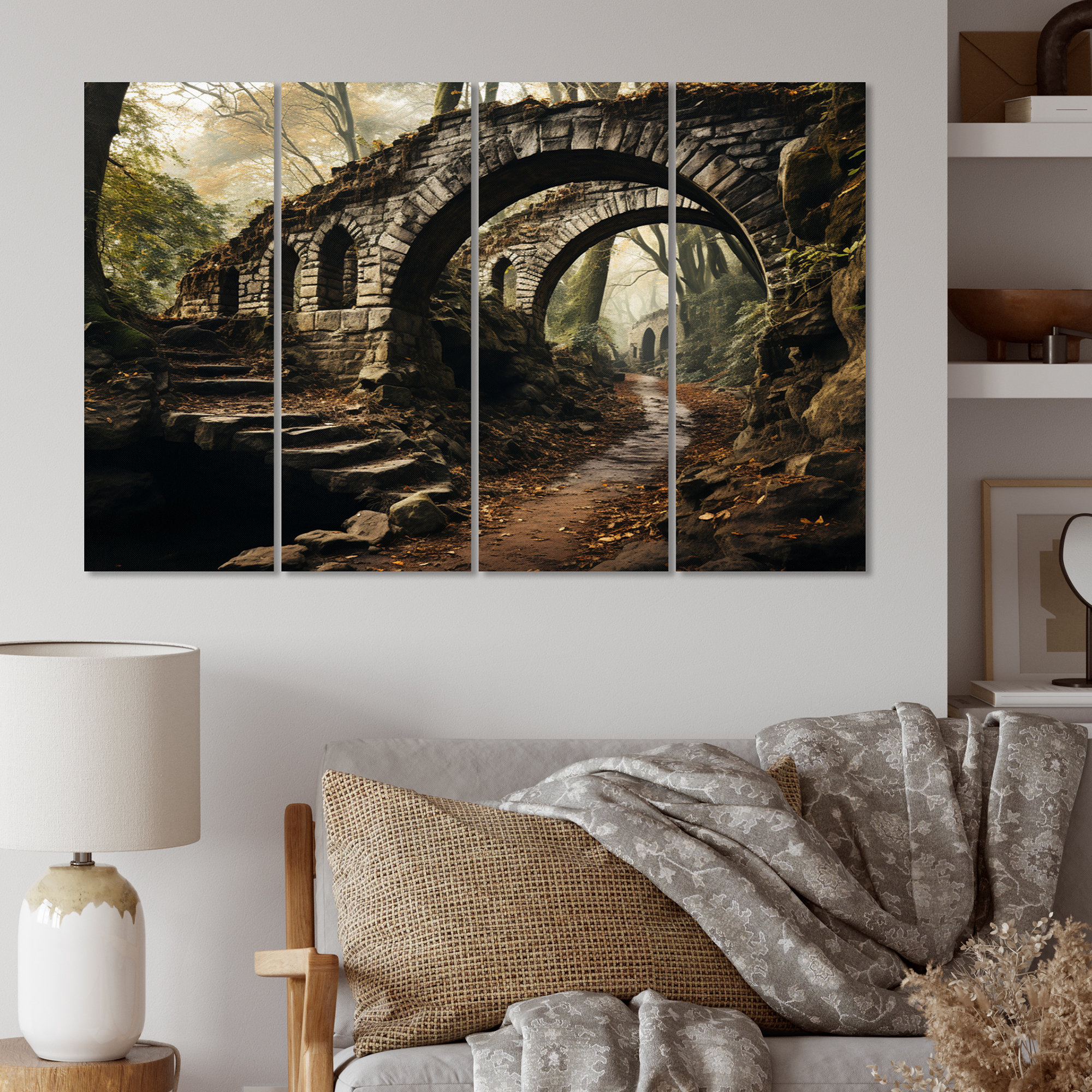 Latitude Run® Grey Bridge Rustic Archway Slate II - Architecture Metal ...