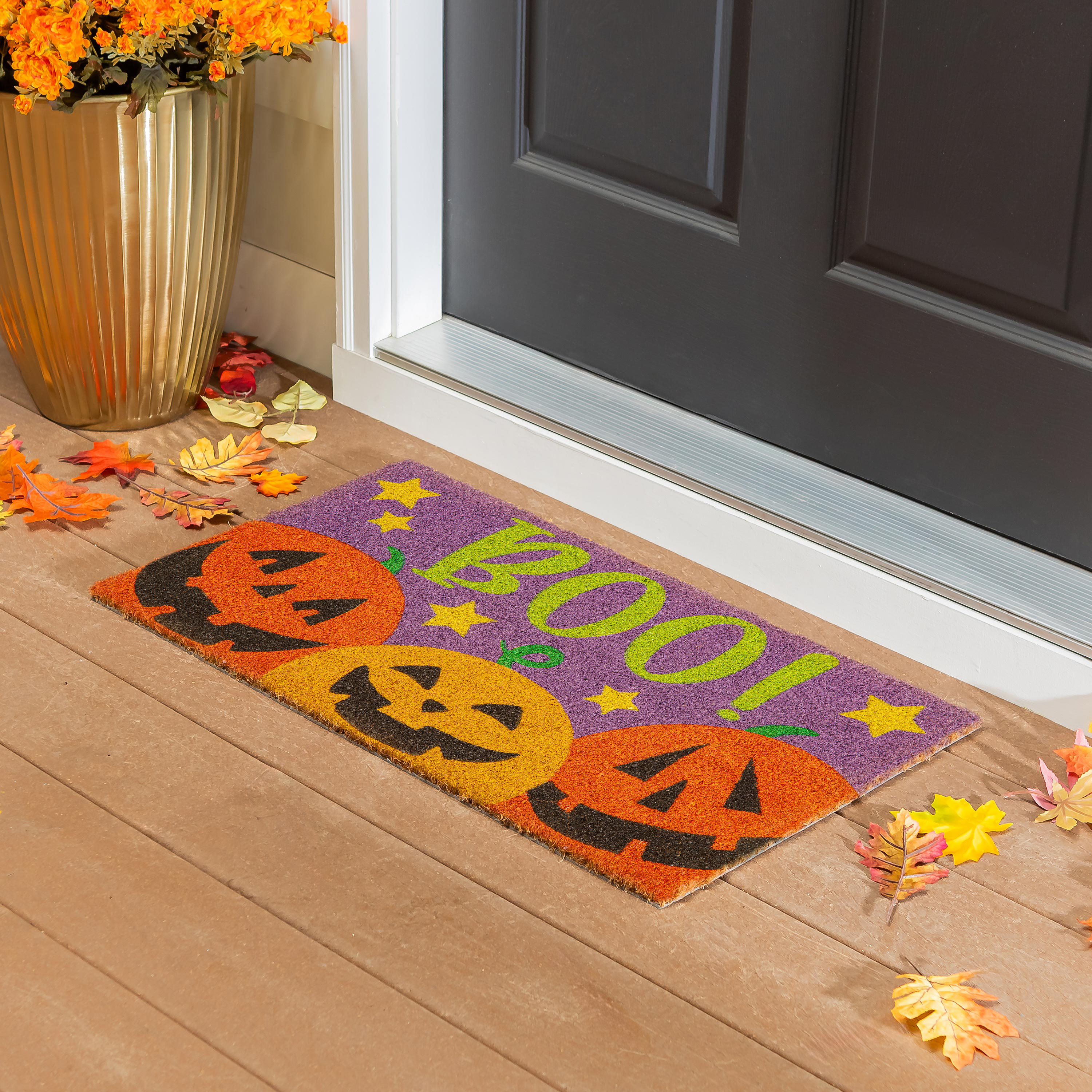 Ophelia & Co. Pumpkin Boo Coir Mat | Wayfair