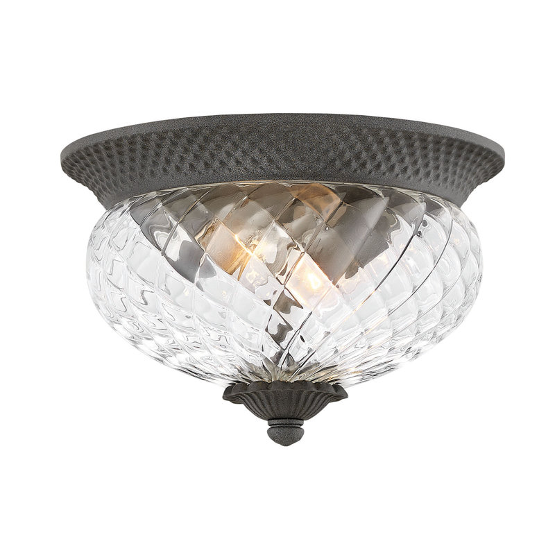 Hinkley Plantation 2-Light Aluminum Outdoor Flush Mount Ceiling Light ...