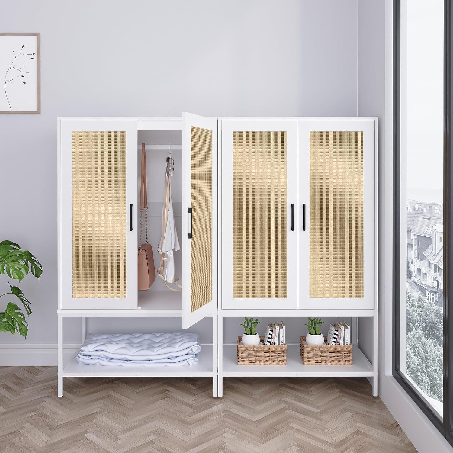 Bay Isle Home™ Rattan bedroom wardrobe - Wayfair Canada