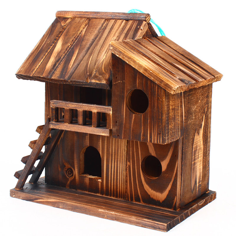 Loon Peak® Ambrasia Wooden Birdhouse Hanging Cage & Reviews | Wayfair