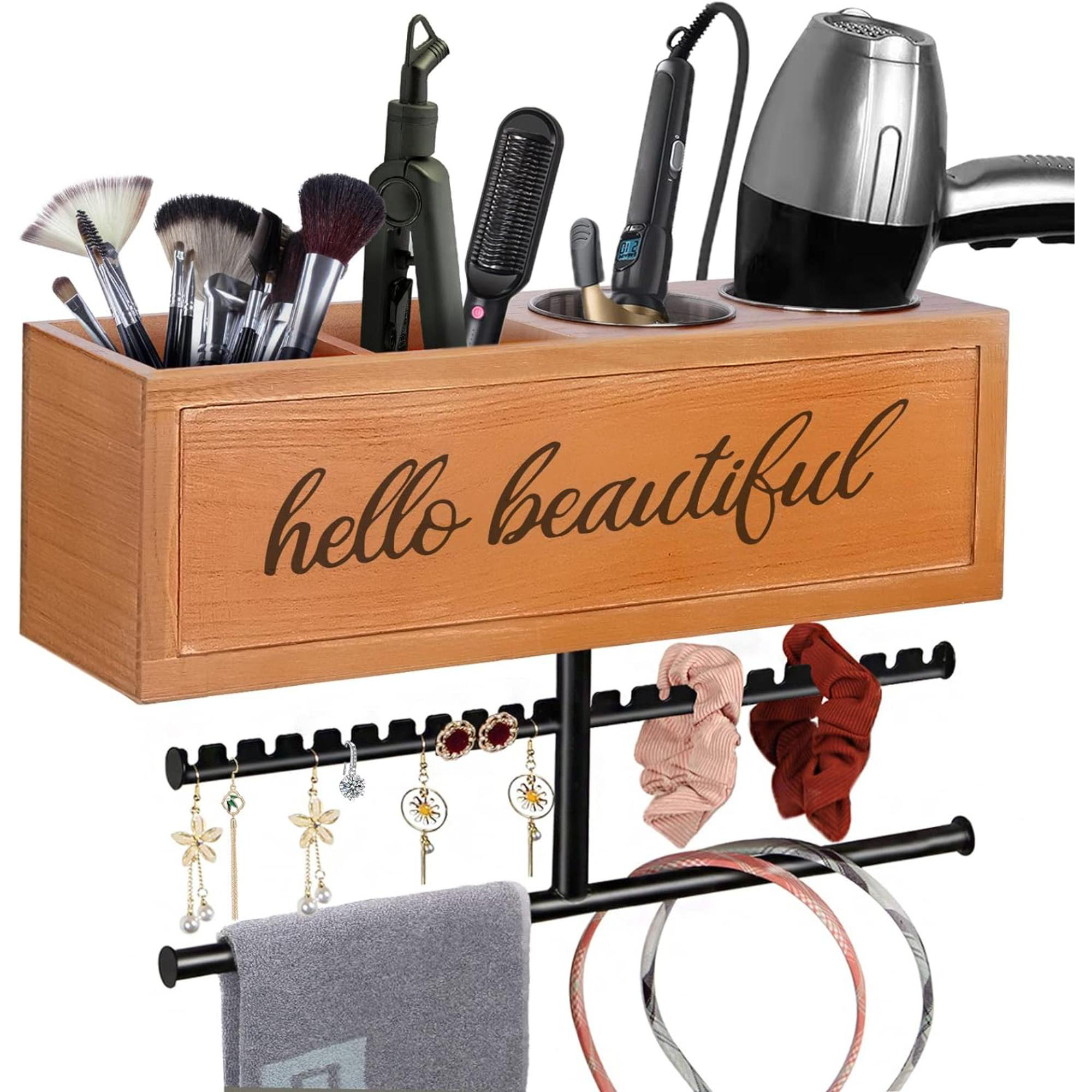 Rebrilliant Wall Mounted Hair Styling Tools And Accessories Organizer ...