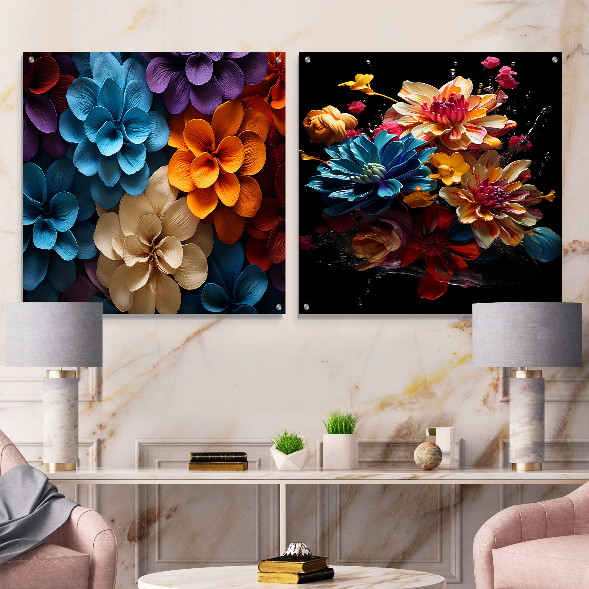 Lark Manor Orange Blue Abstract Still Lifes II - Abstract Still Lifes ...