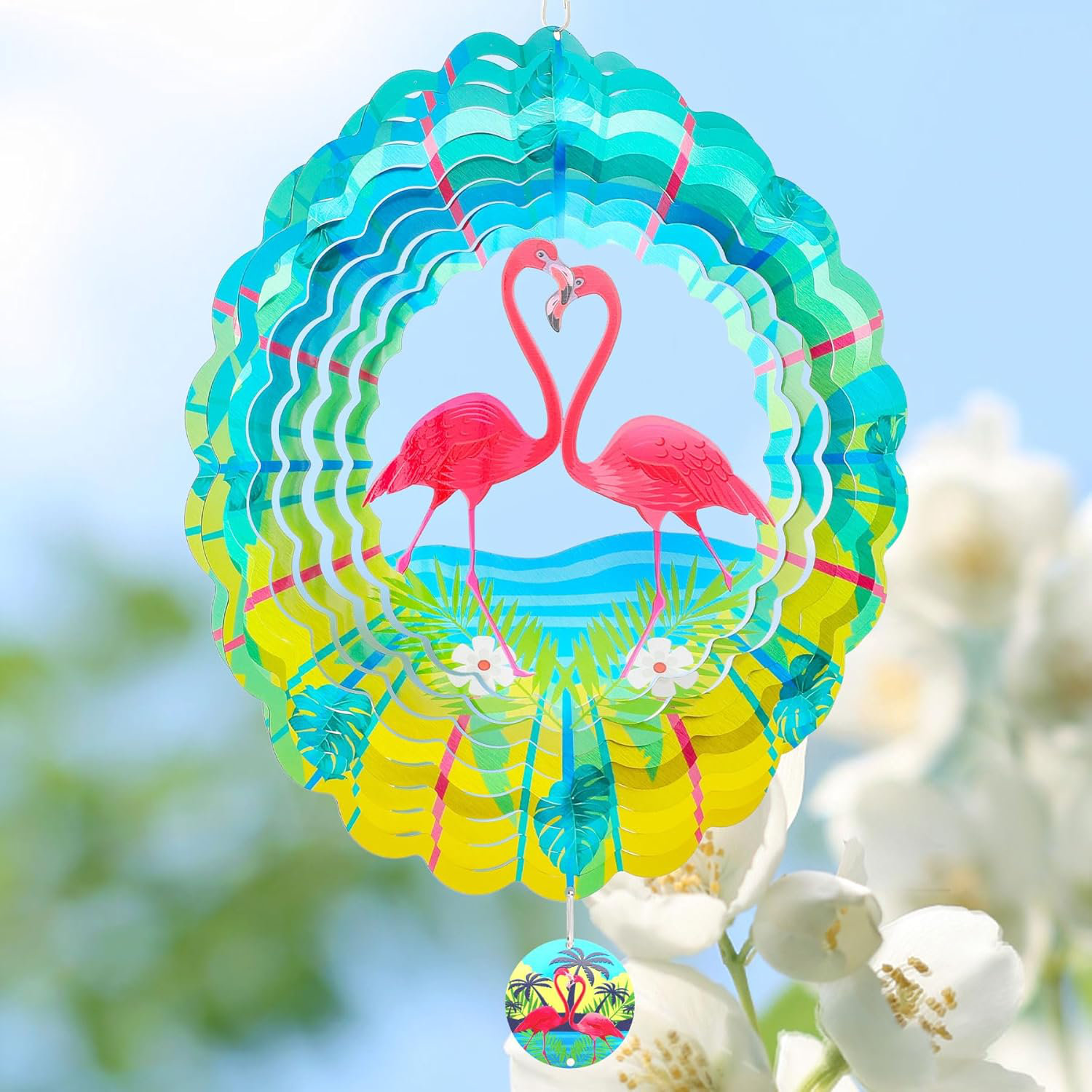Arlmont & Co. Flamingo Wind Spinners Garden Yard Decor 12 Inch Outdoor ...