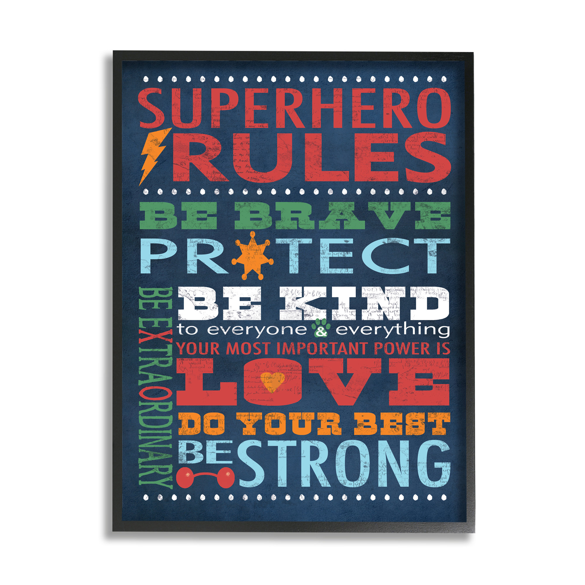 Stupell Industries Superhero Rules - Textual Art Print on Papper | Wayfair