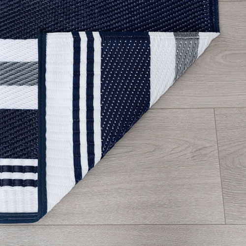 Breakwater Bay Monee Plastic Navy/White Indoor/Outdoor Rug & Reviews ...