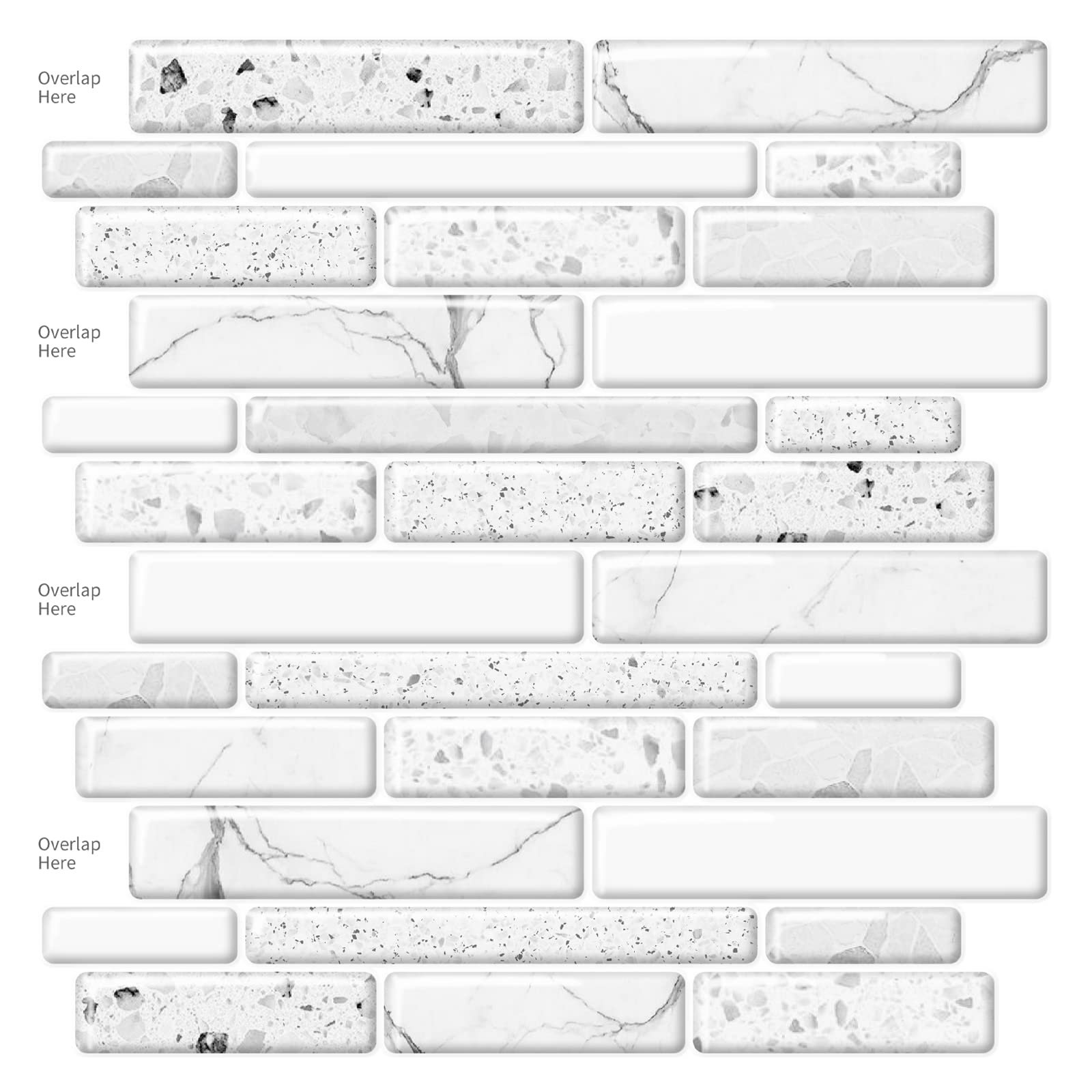 Zeki Shoggy Peel And Stick Brick Kitchen Backsplash Self-Adhesive Wall ...